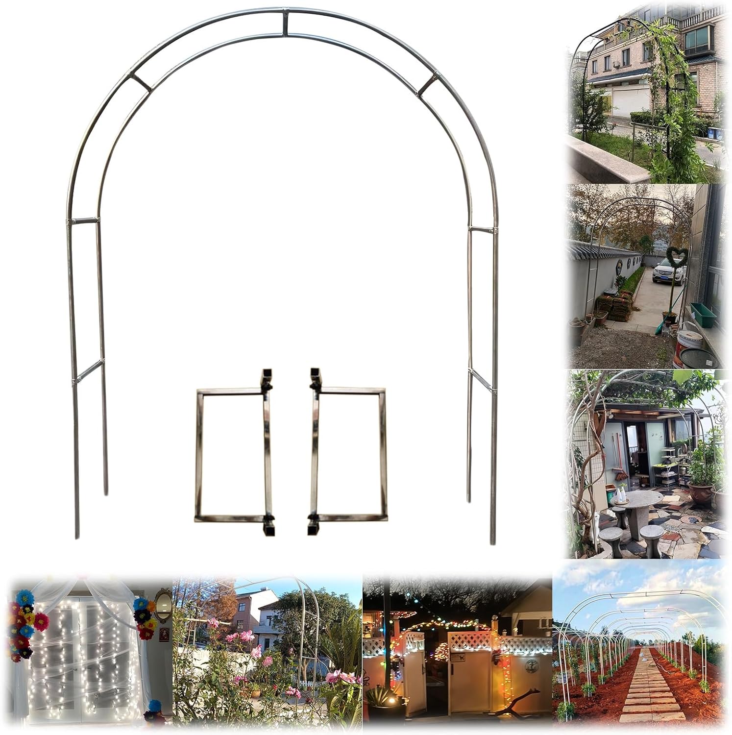 Amazon.com : Stainless Steel Garden Arch Arbor Trellis, Side Width ...