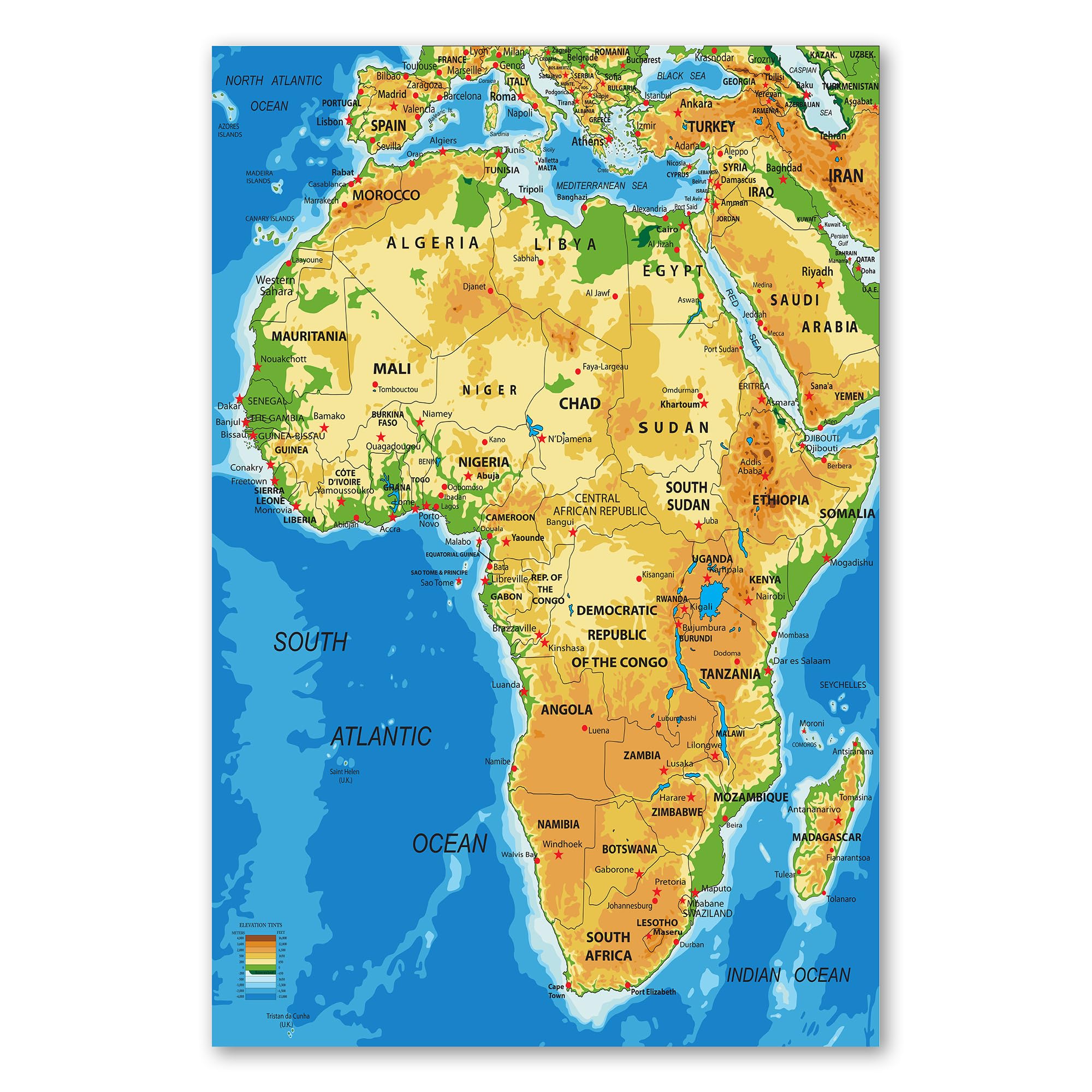 Carte Des Pays Et Capitales D'afrique Afrique