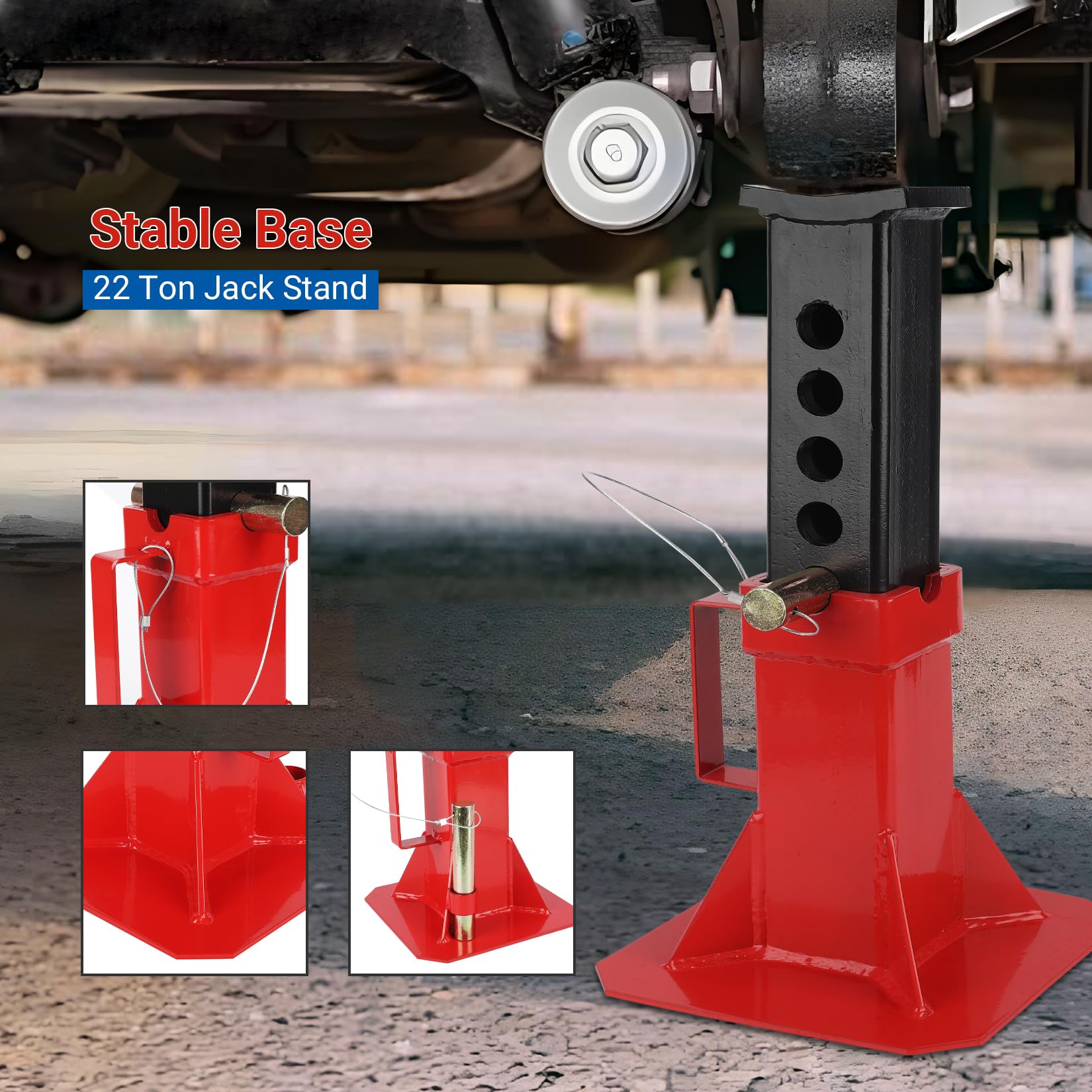 Snapklik.com : Heavy Duty Pin Type Professional Car Jack Stand