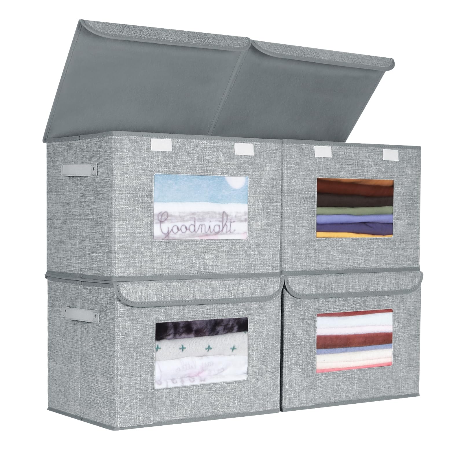Amazon.com - Univivi Fabric Foldable Storage Boxes [4-Pack] Large ...