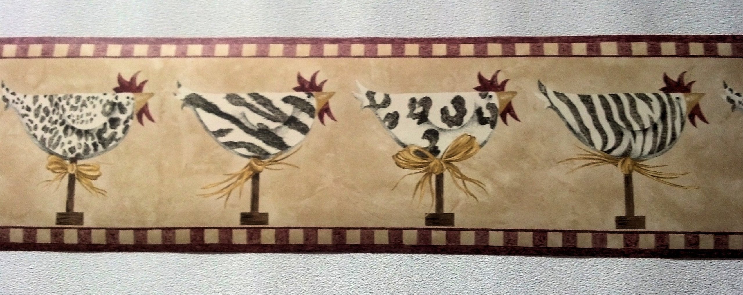 Rooster Wallpaper Border - Red - MCB5263… - Amazon.com