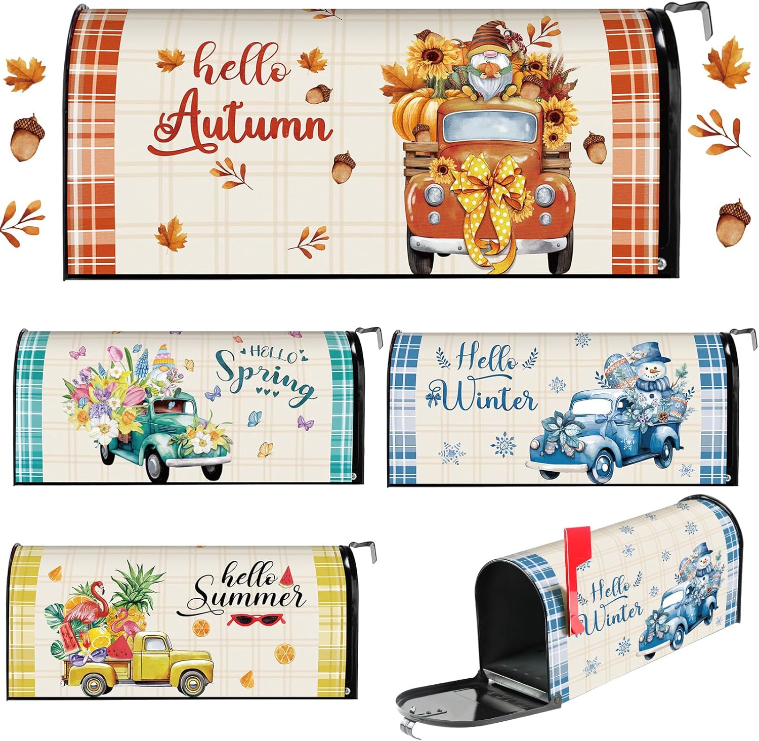 Amazon.com: Dispowreath 4 Pcs Mailbox Covers Magnetic Standard Size 18 ...