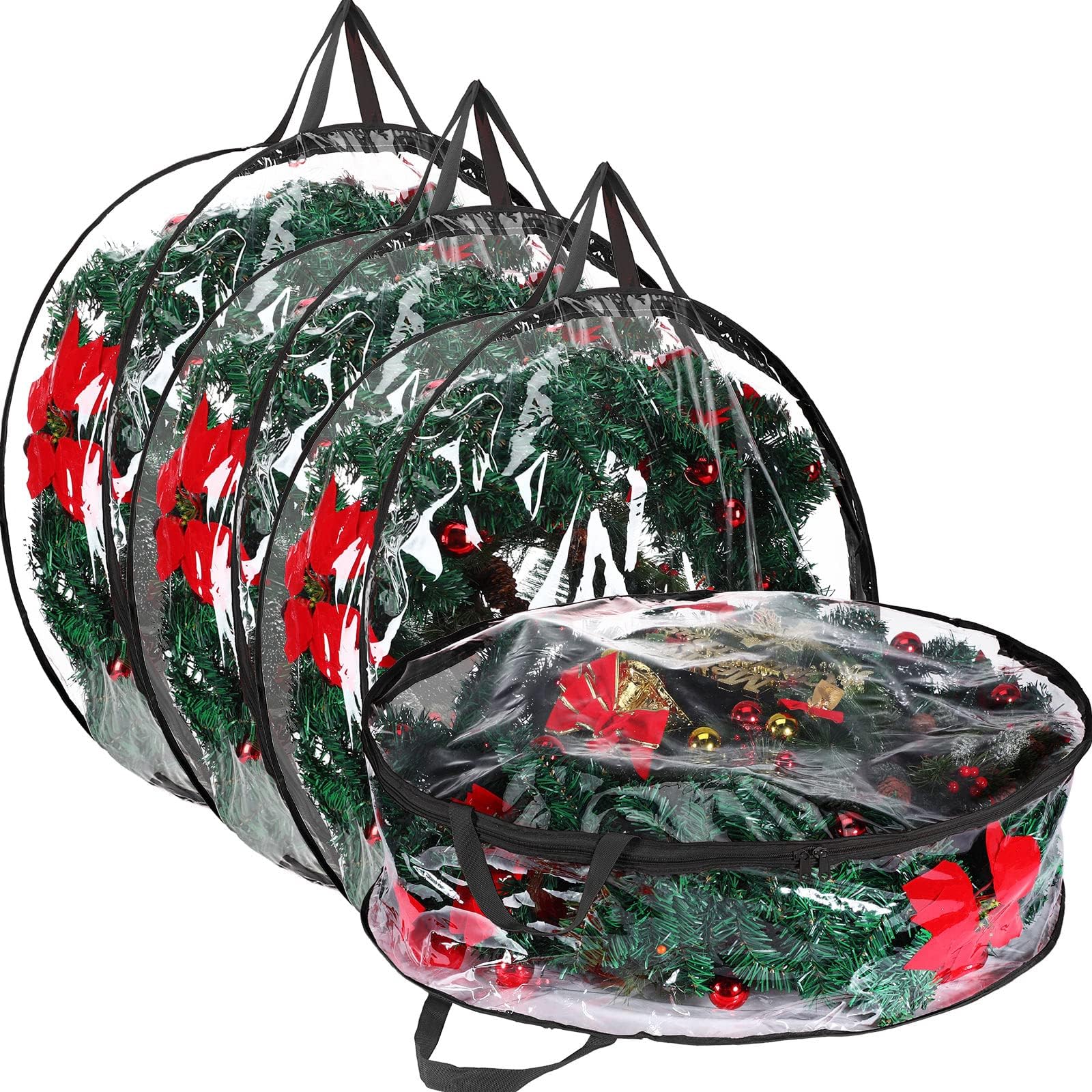Amazon.com: Zhengmy 30'' 24'' Christmas Wreath Storage Container - 4 ...