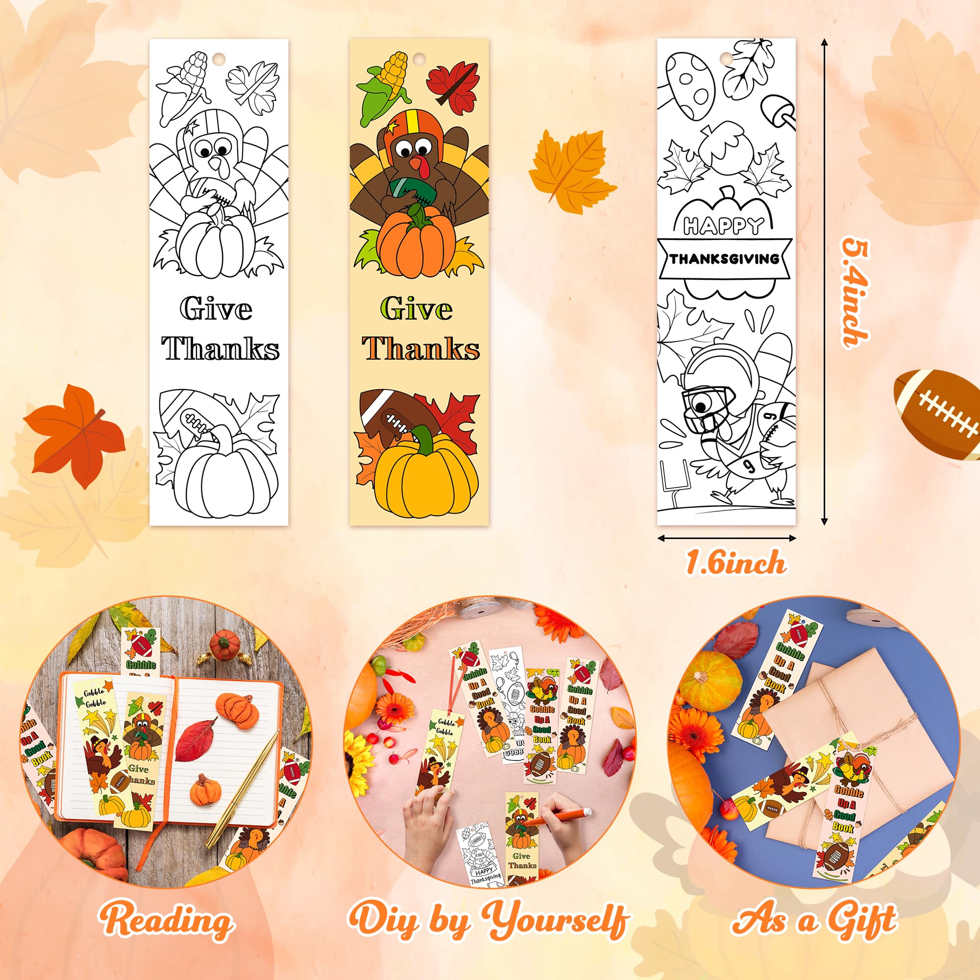 Snapklik.com : Fall Color Your Own Bookmarks For Kids -120Pcs ...