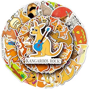 Amazon.com: 50pcs Kangaroo Stickers Waterproof Vinyl Decals Cute ...