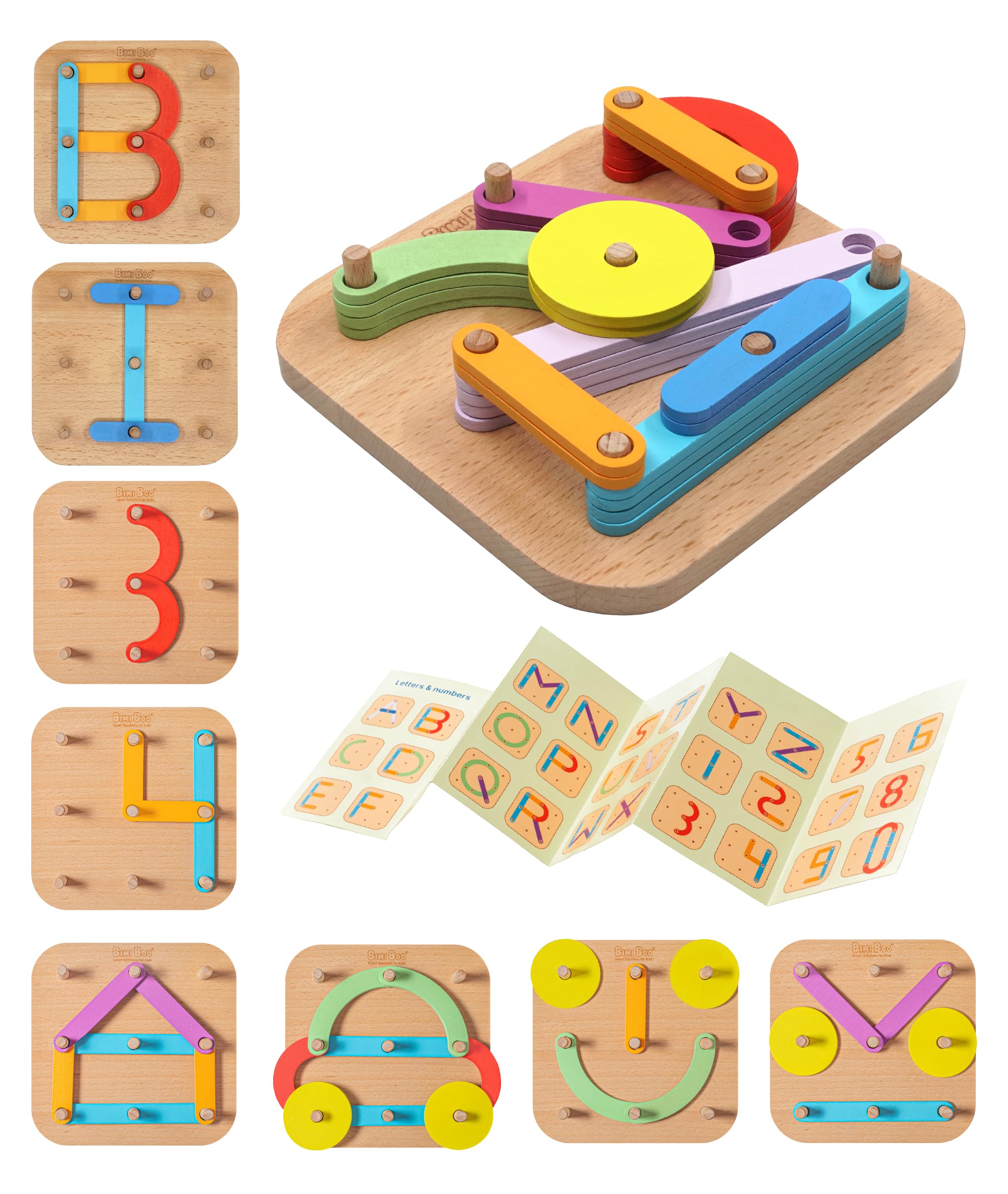 Amazon.com: Bimi Boo Wooden Stacking Letters and Numbers Construction ...