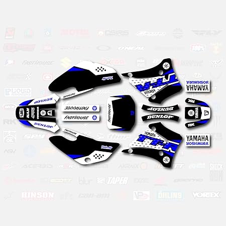 Amazon.com: Black Blue Shift Racing Graphics Kit fits 00-07 YAMAHA ...