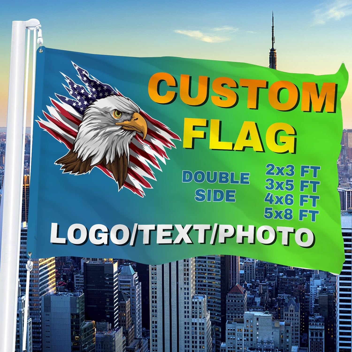 Amazon.com : Custom Flag 3x5 Double Side Outdoor Create Your Own ...