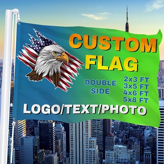Amazon.com : Custom Flag 3x5 Double Side Outdoor Create Your Own ...