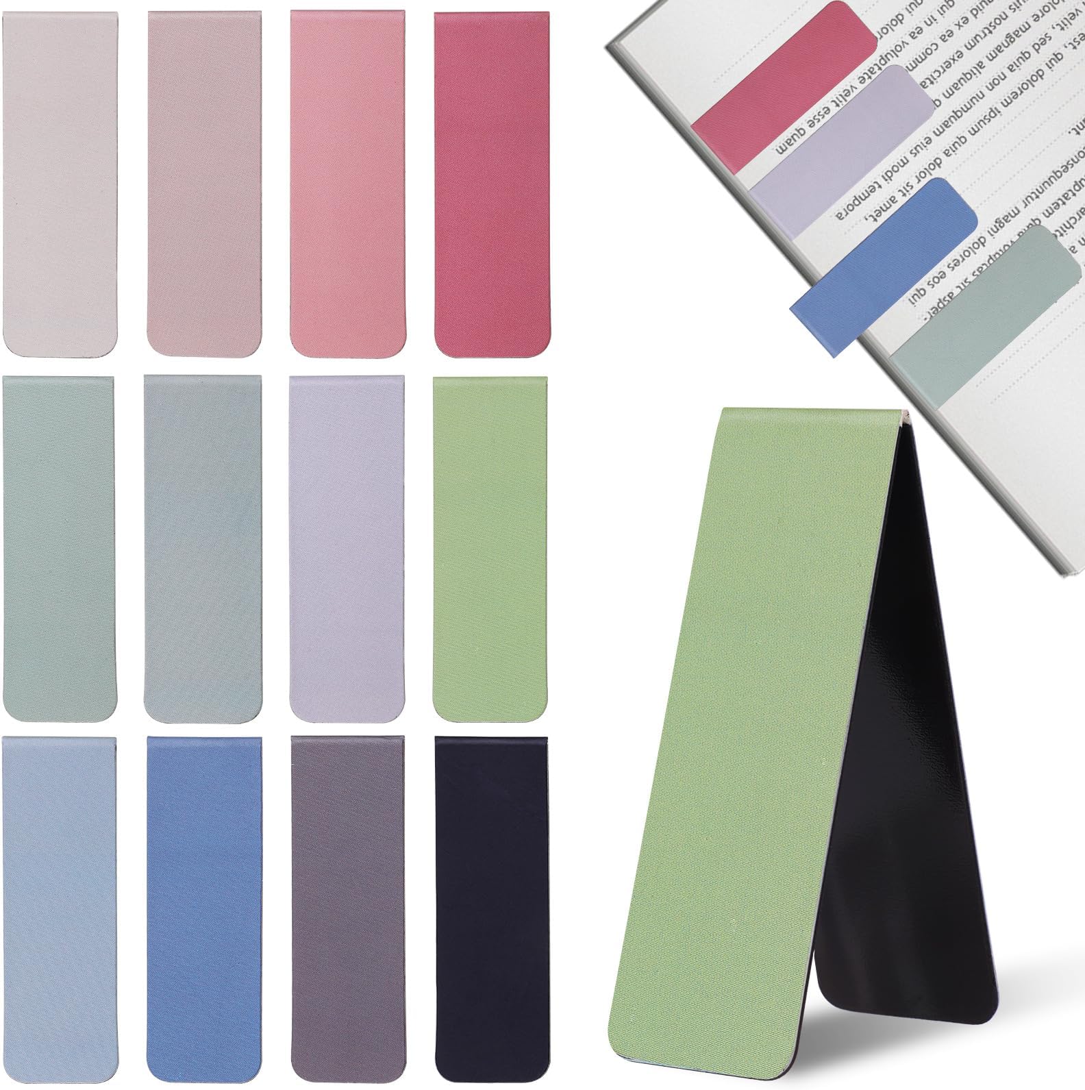 GeeRic 12 Pieces Magnetic Bookmark, Bookmarks for Reading, Double Sided ...