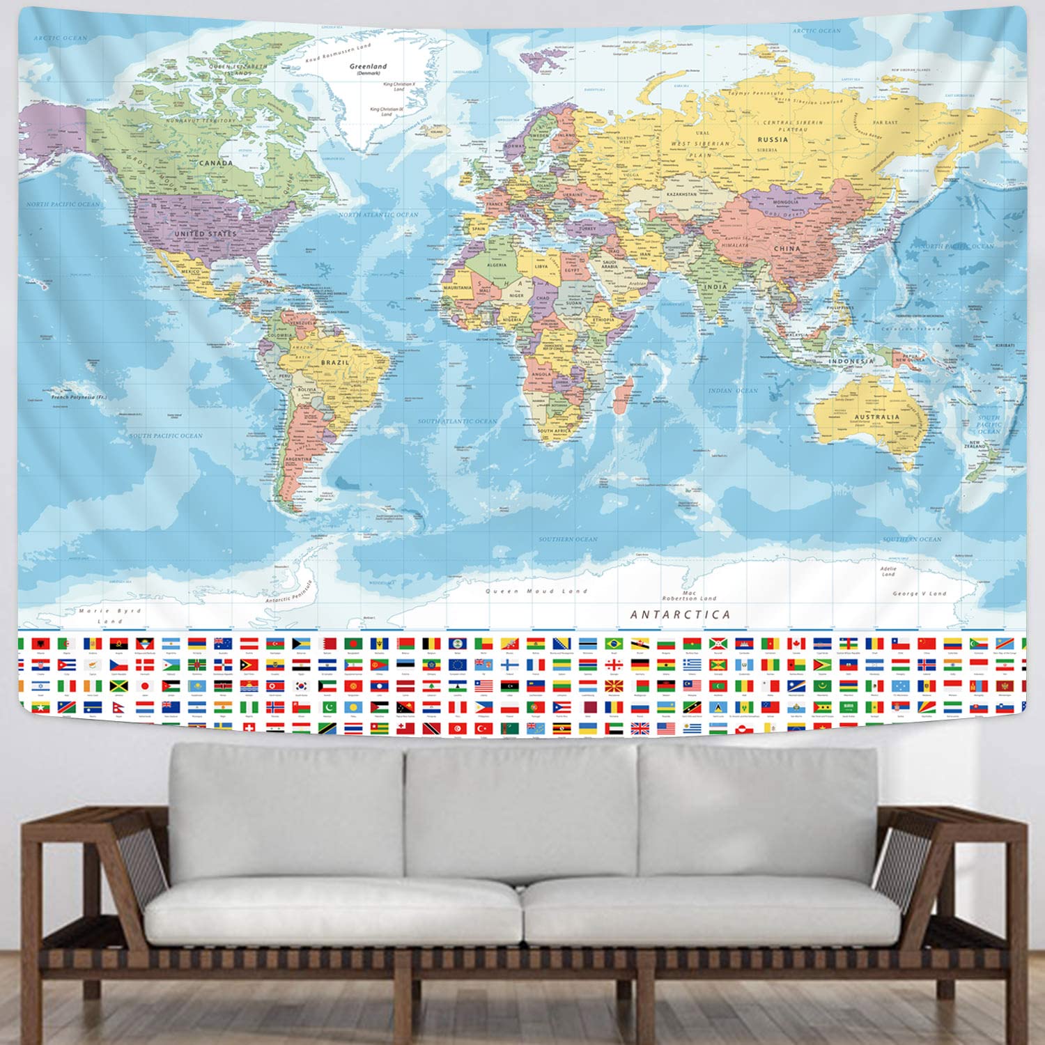 Snapklik.com : KYKU Small World Map Tapestry World Tapestries Globe Map ...