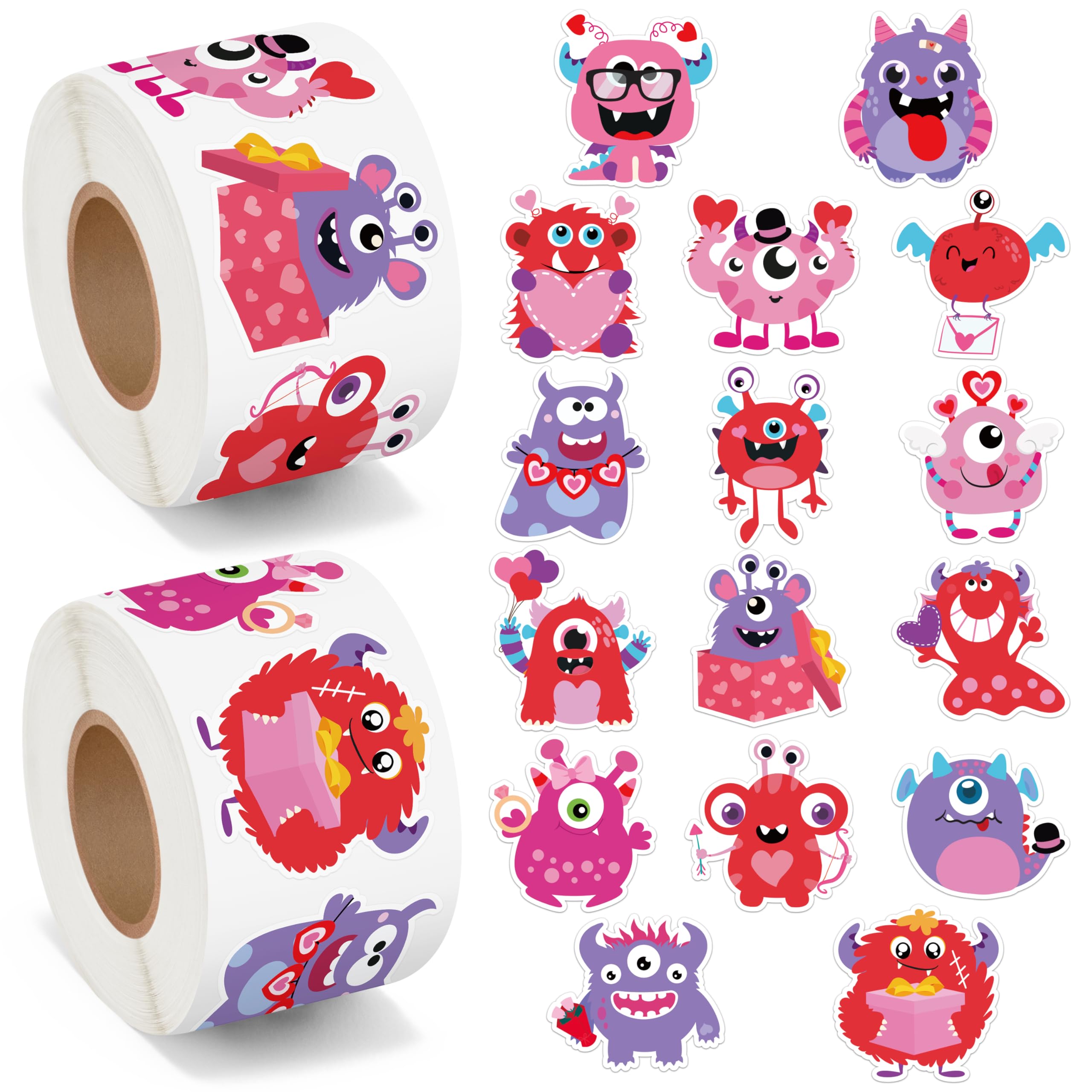 Amazon.com: BeYumi Valentine Red Monster Sticker - 1000Pcs Valentine's ...