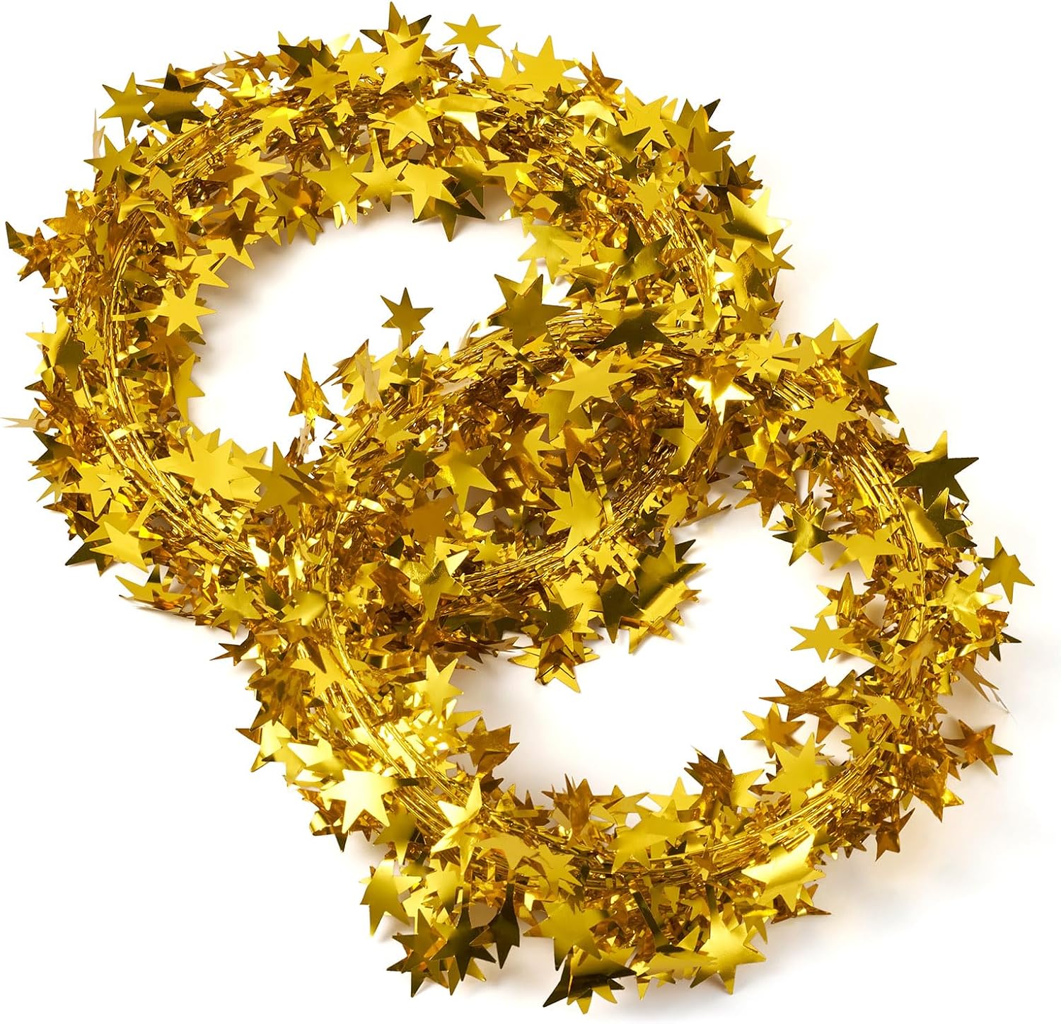 Amazon.com: Magibeads Gold Star Tinsel Garlands for Home Party 49.2 FT ...