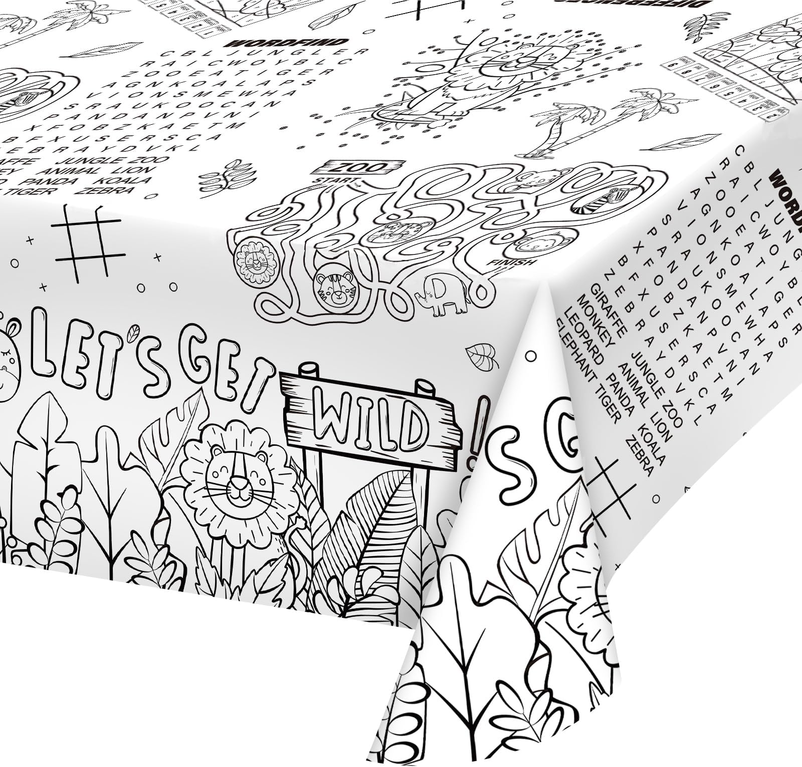 Amazon.com: Yungyan Ocean Animals Coloring Tablecloth for Classroom ...