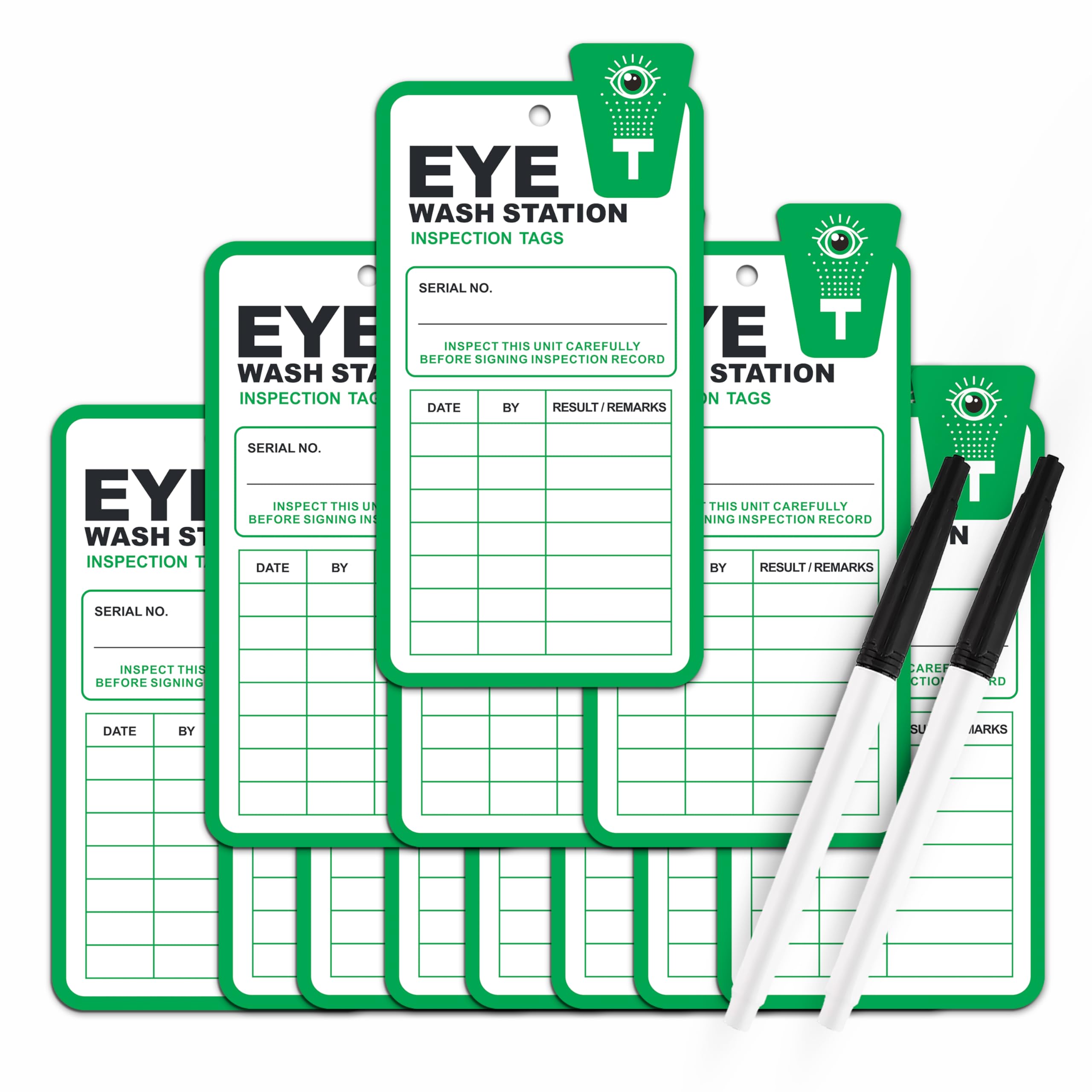 Buy Eye Wash Station Inspection Tags 50 Pack, Plastic Eyewash Station ...