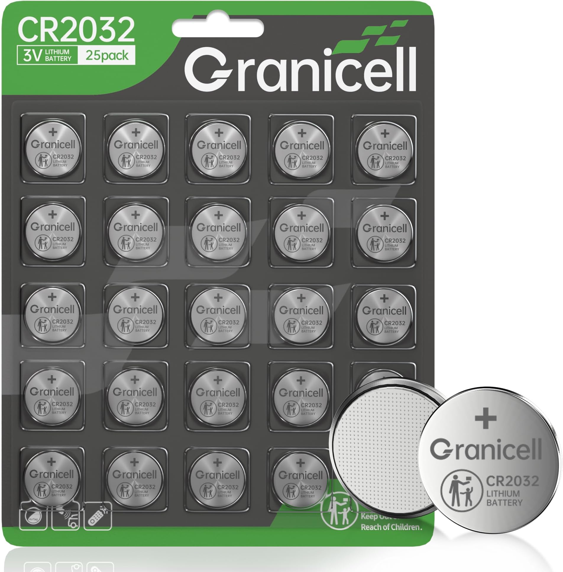 Amazon.com: LOOPACELL CR2032 3V Lithium Coin Battery (20 Pack) – High ...