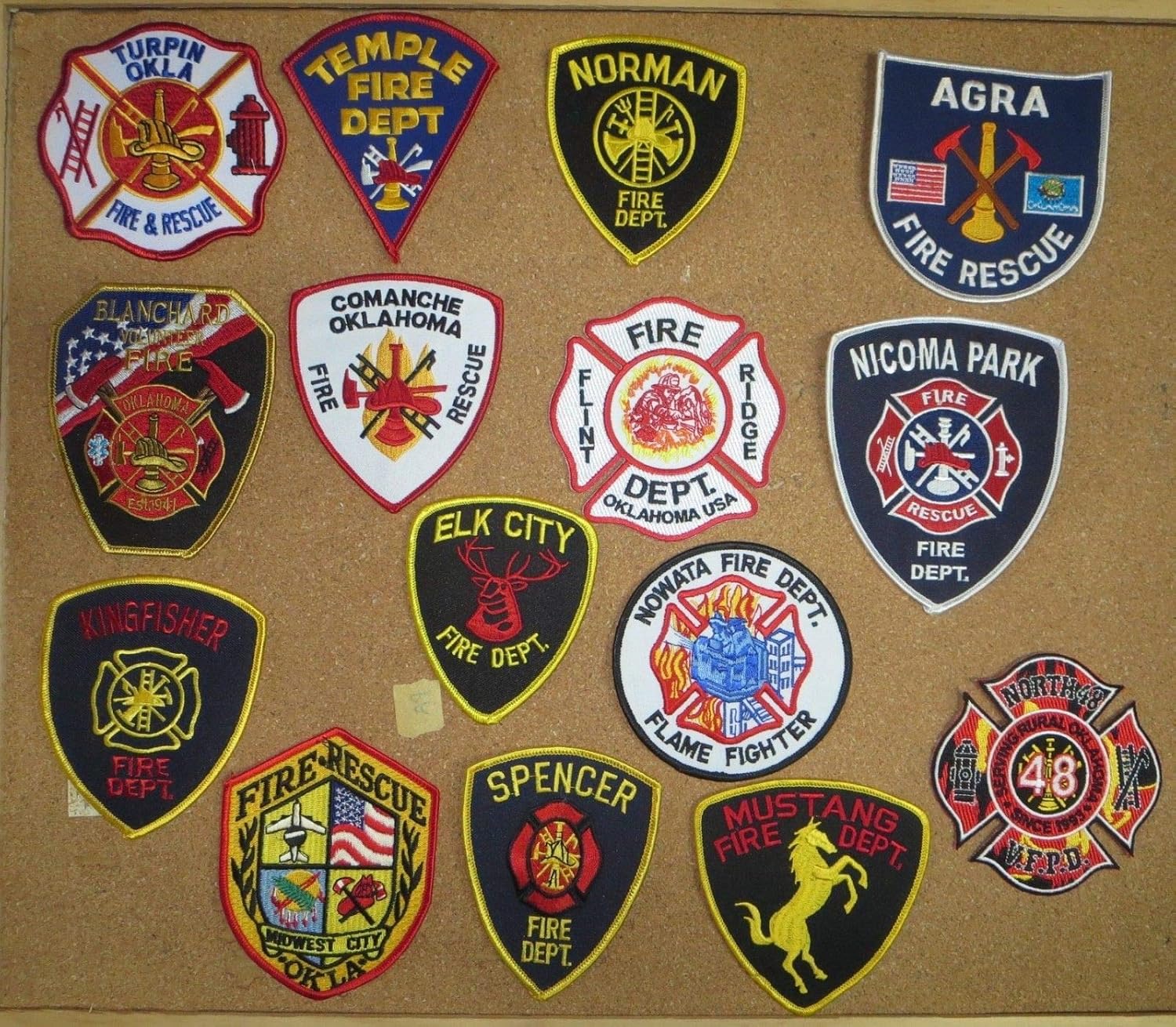 Amazon.com: OKLAHOMA FIRE/RESCUE PATCHES! SET TWO! LOT OF 15 ...