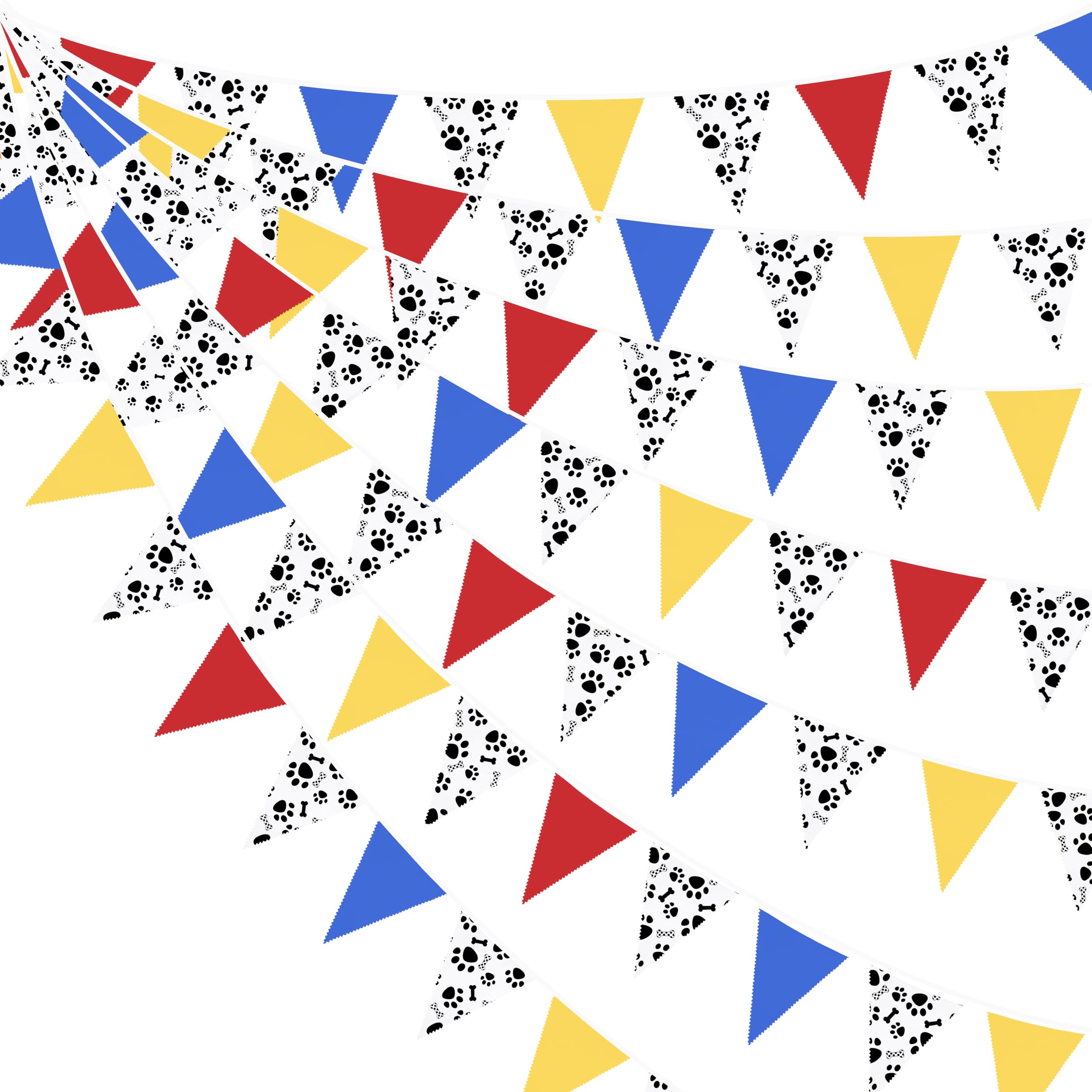Snapklik.com : Paw Print Fabric Banner Triangle Pennant Flag Garland ...