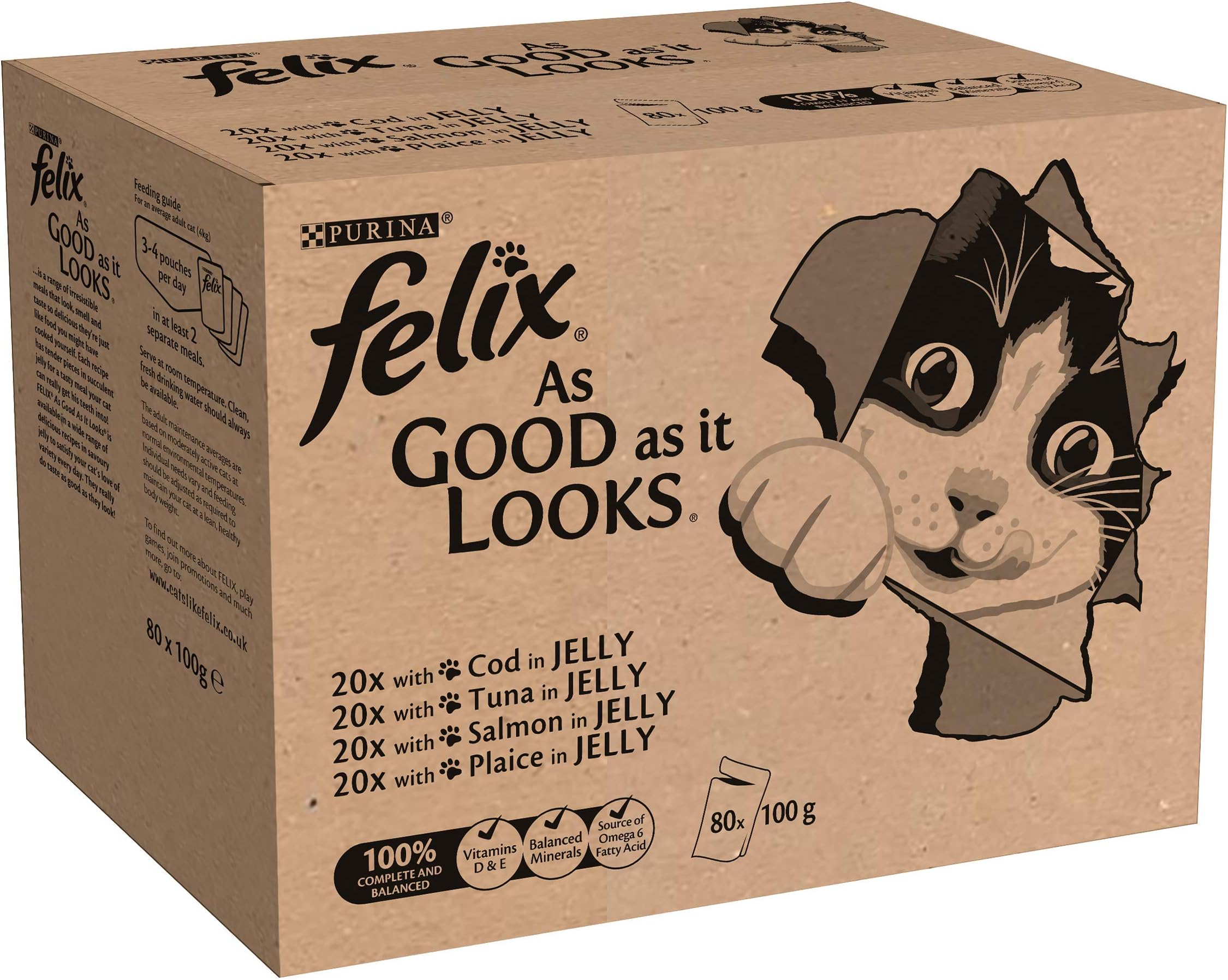 Felix Senior Pouches As Good As It Looks 100G X 48 : Amazon.co.uk: Pet ...