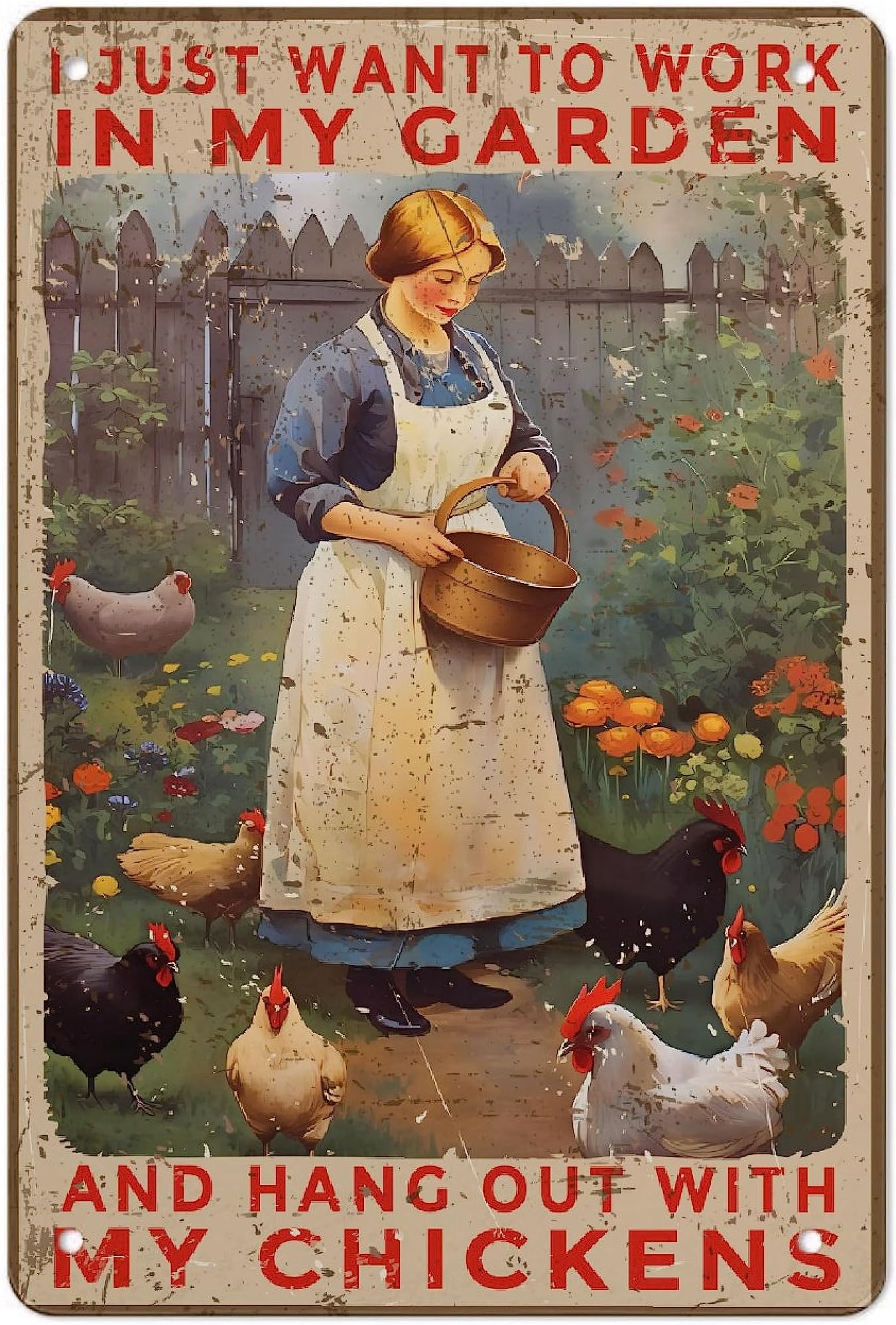 Amazon.com : CrazySign Funny Chicken Sign Chicken Coop Sign Wall Decor ...