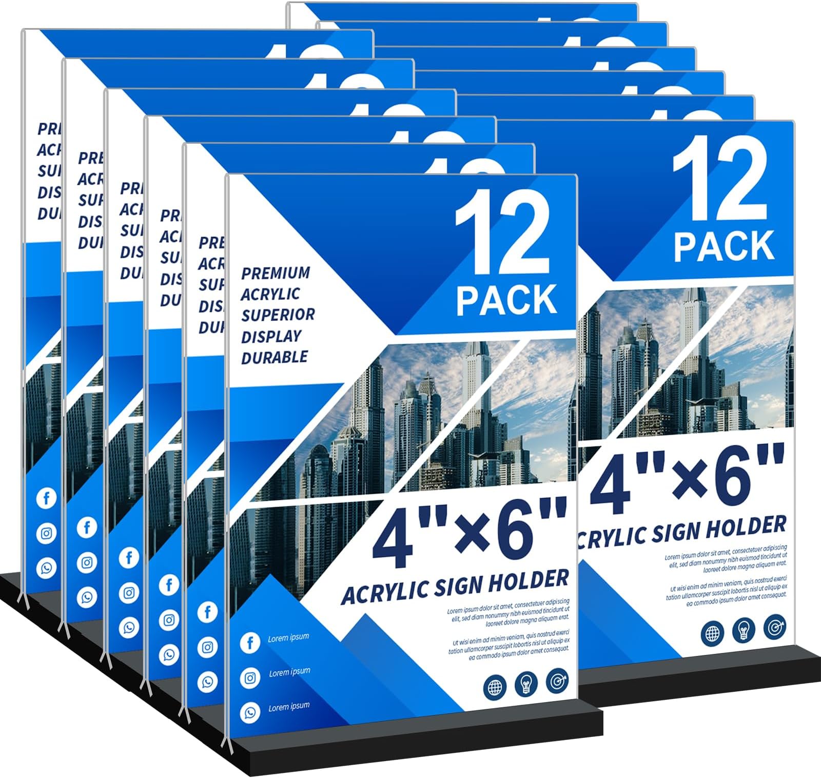 Amazon.com : EHWINE 10 Pack Acrylic Sign Holder 4x6, Double-Sided Stand ...