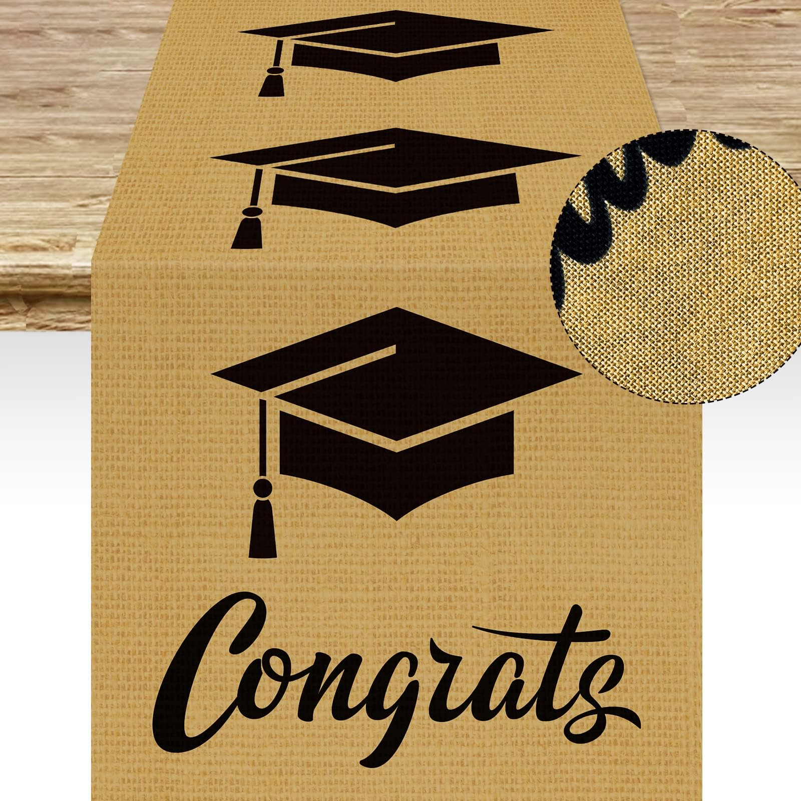 Amazon.com: Linen Watercolor Diploma Cap Graduation Table Runner ...