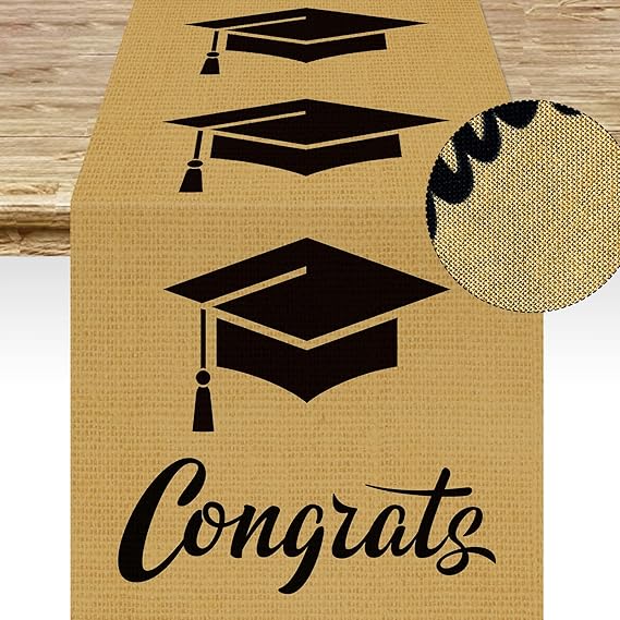 Amazon.com: Burlap Graduation Table Runner 72×13 Inch 2026 Graduation ...