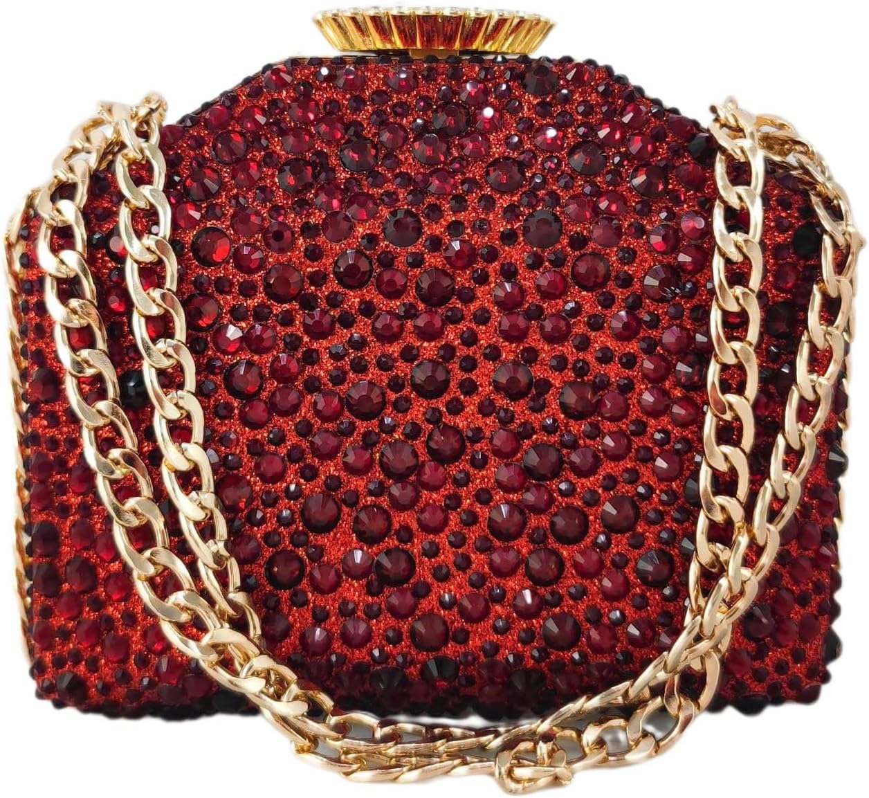 Boutique De FGG Mini Metal Clutches for Women Formal Party Wine Red ...