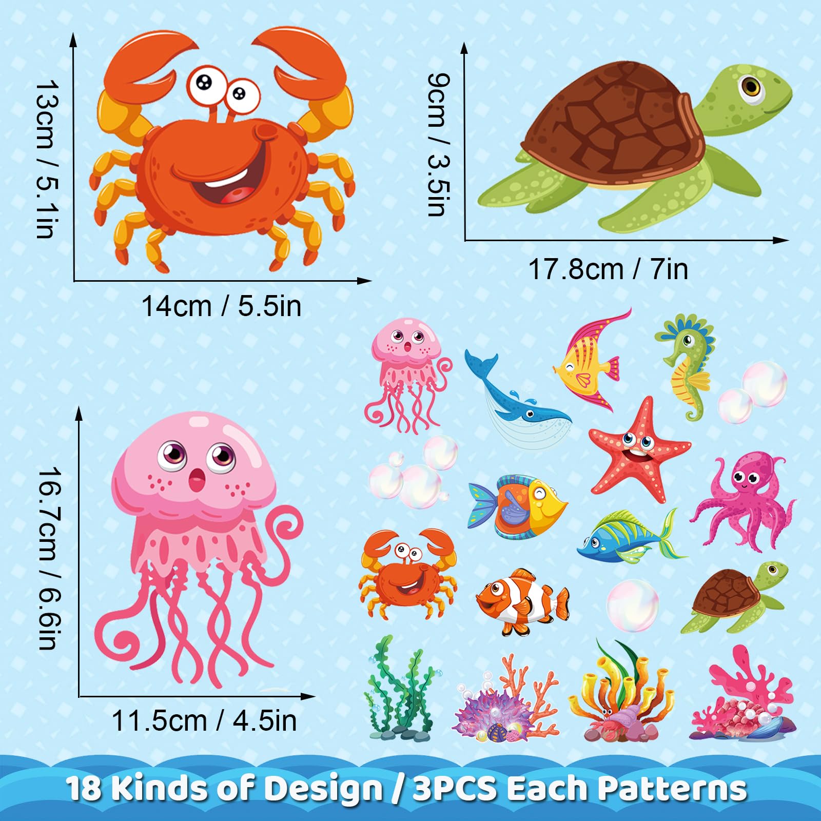 Snapklik.com : WAEKIYTL 54Pcs Sea Life Bulletin Board Cutouts Set 18 ...