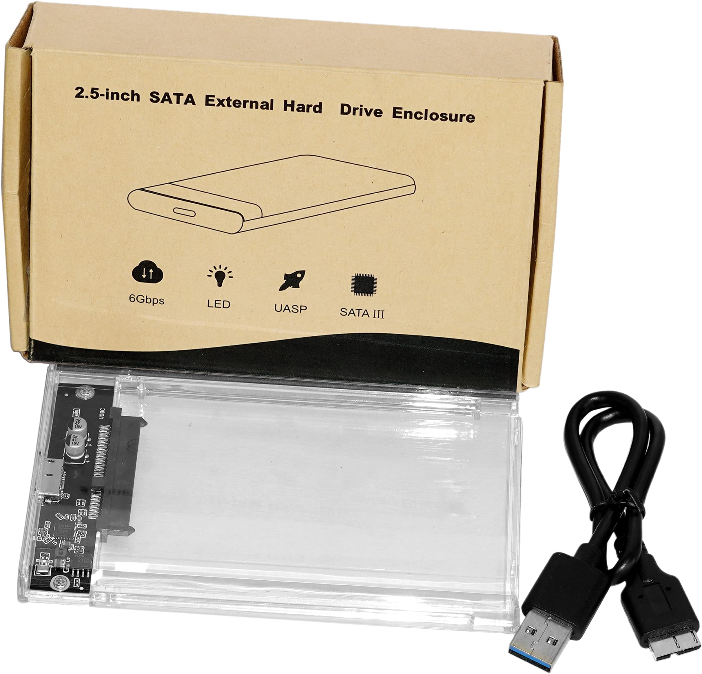 DAHSHA 2.5 inch USB 3.0 External Hard Disk Enclosure Adapter, External ...