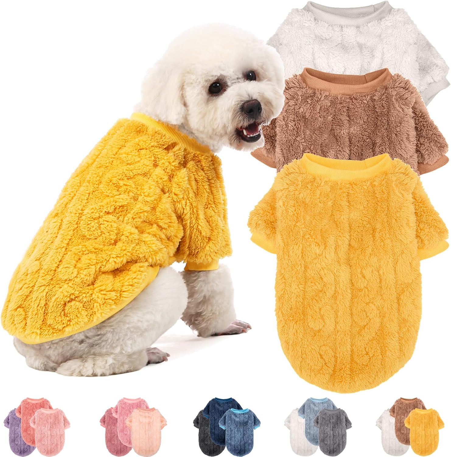 Amazon.com : JAMPAYANG Dog Sweater, 3 Pack Dog Sweaters for Small Dogs ...