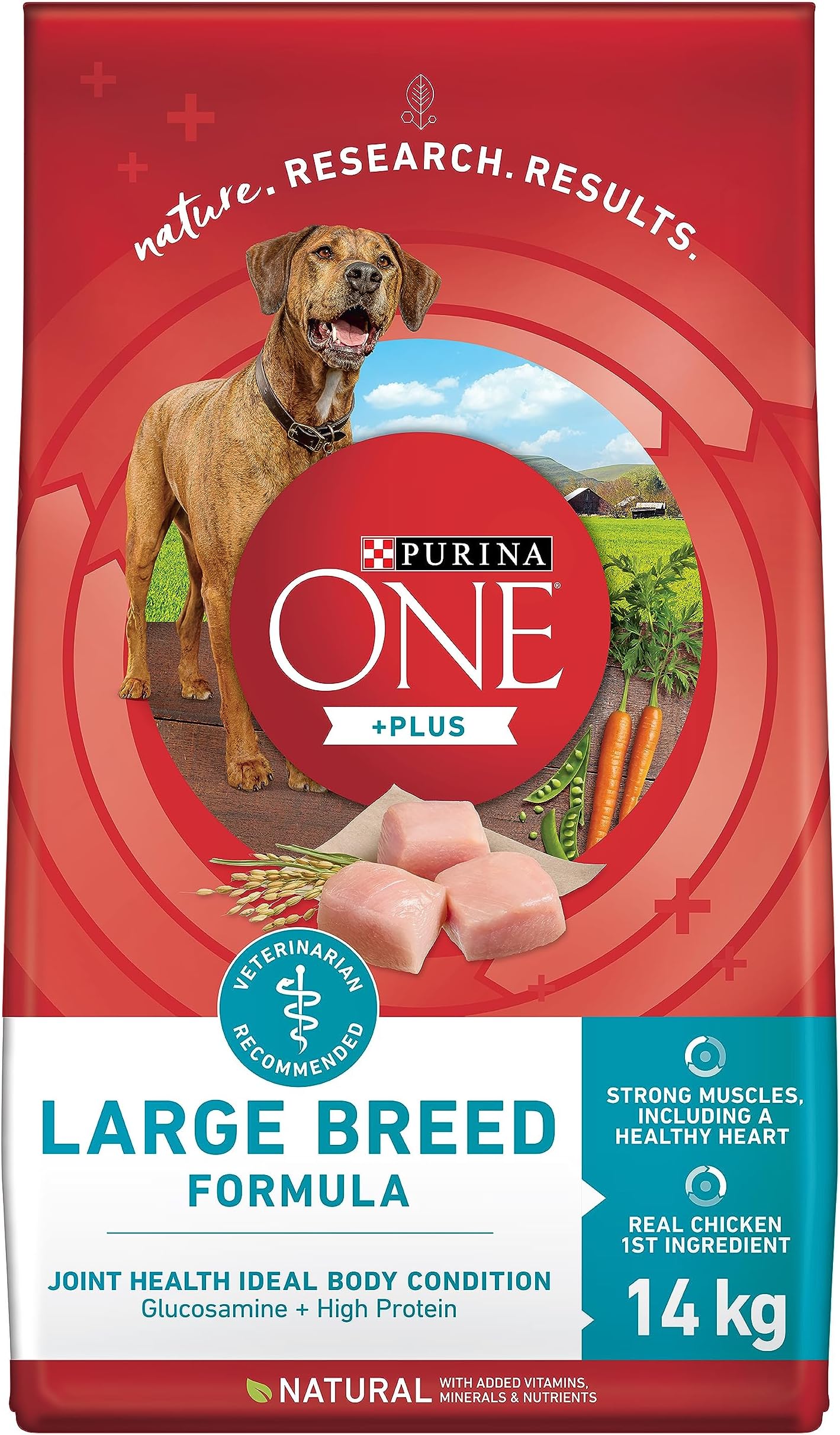 Purina ONE +Plus Large Breed Dry Dog Food with Chicken - 14 kg Bag ...
