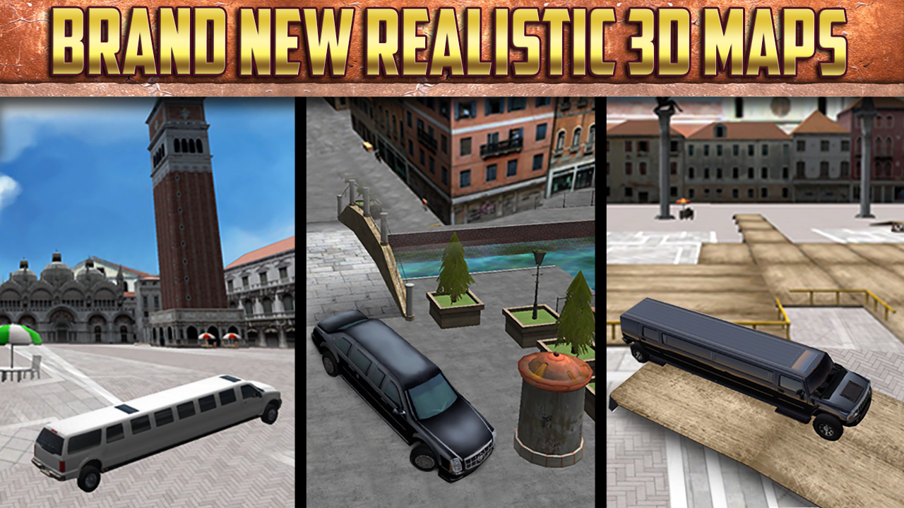 3D Limo Parking Simulator - Real Limousine and Monster Car Driving Test ...