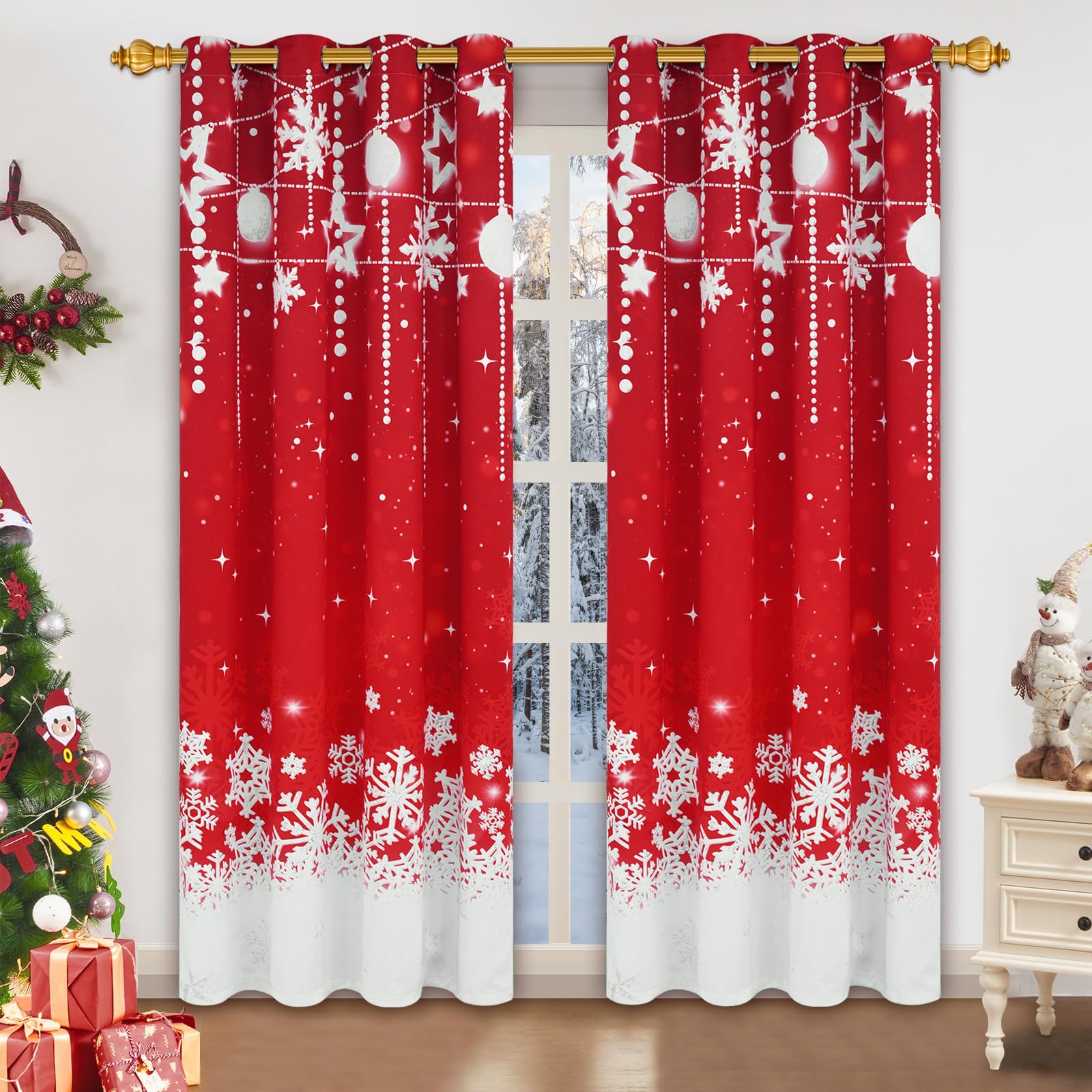 Amazon.com: FRAMICS Christmas Curtains for Living Room, Christmas ...