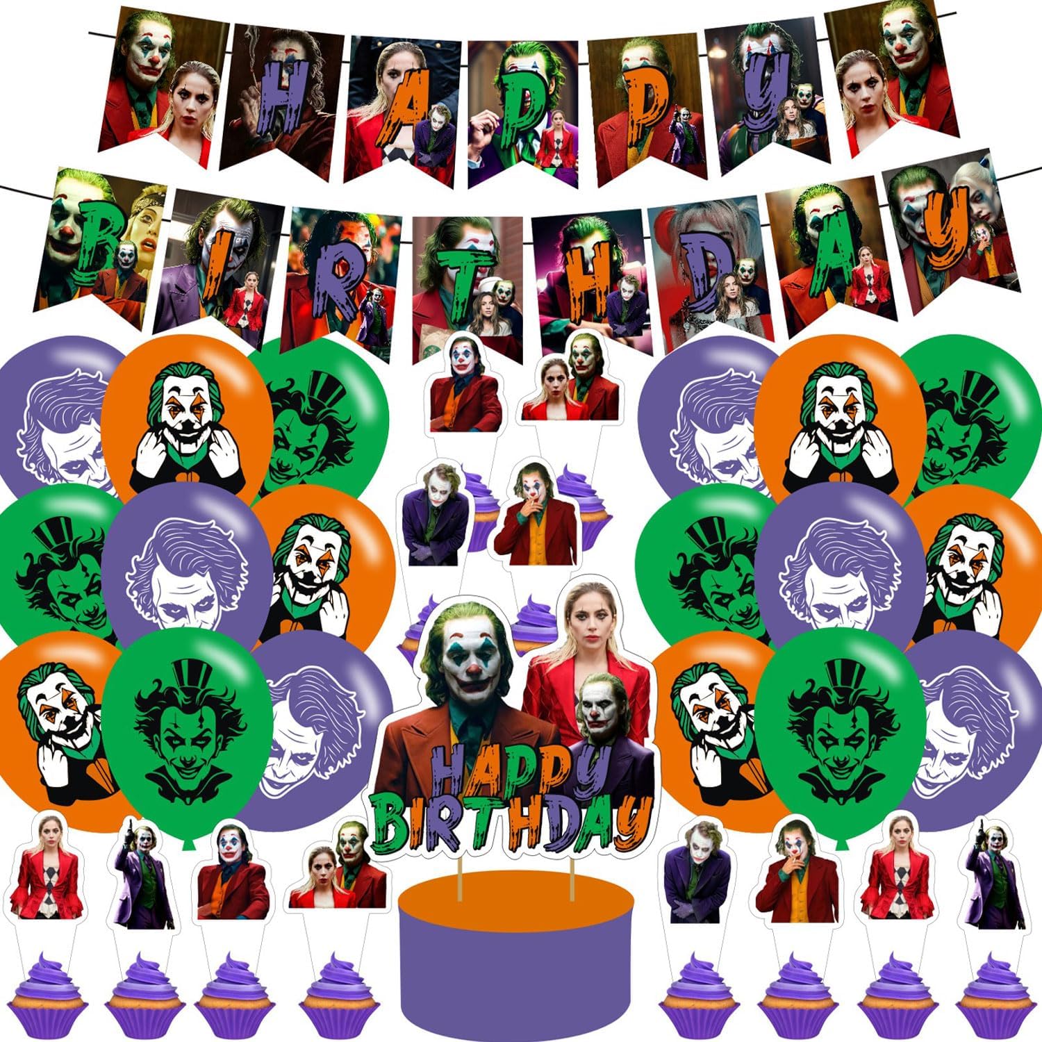 Amazon.com: Joker birthday party supplies,Joker Clown 2 including cake ...