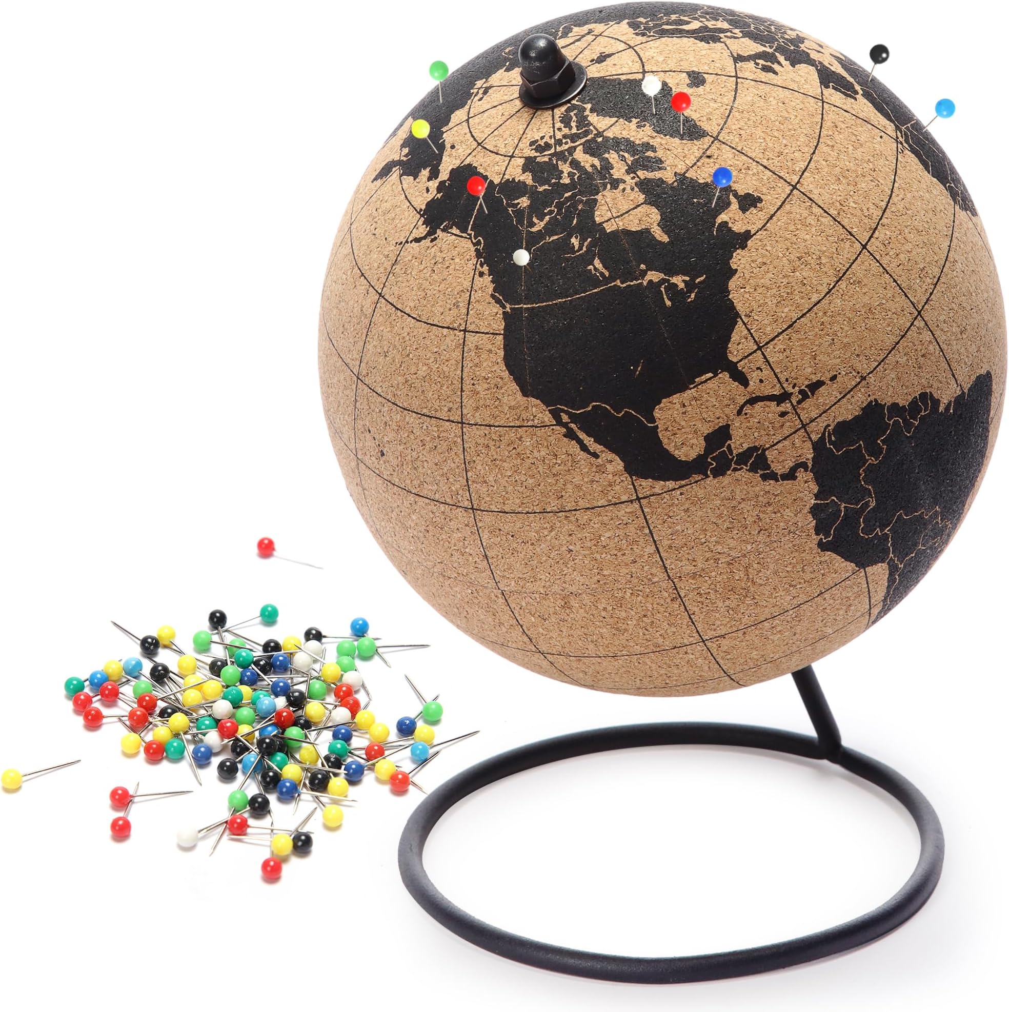 Amazon.com: Vaudagio Beautiful Cork Globe with 102 Different Push Pins ...