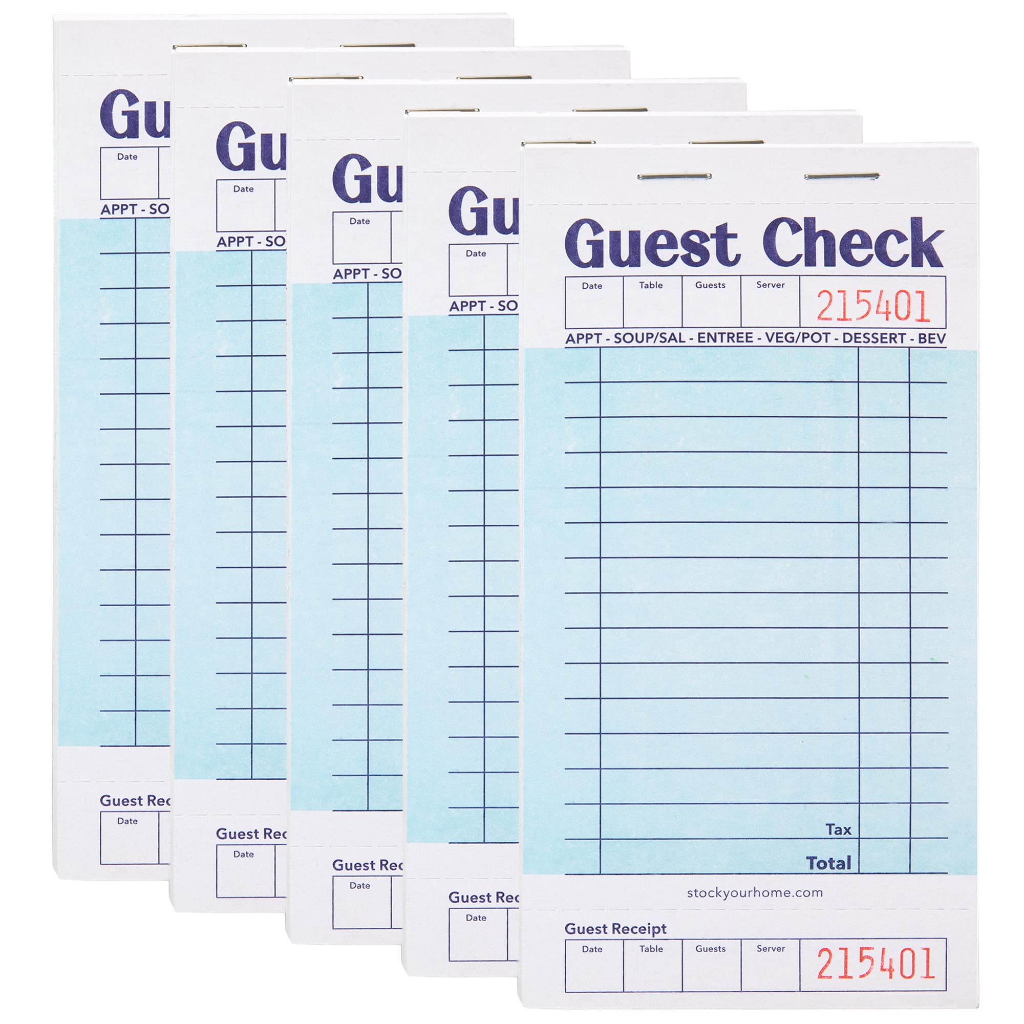 Snapklik.com : Stock Your Home Blue Guest Check Books For Servers