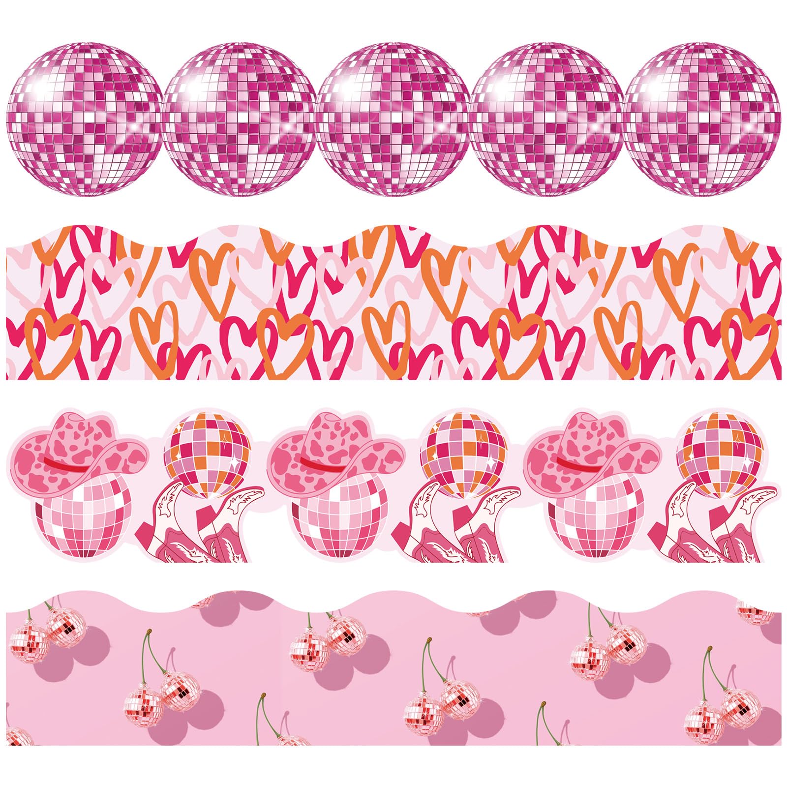 Amazon.com : Gilprop 80 Pcs 91.8 ft Pink Disco Classroom Bulletin Board ...