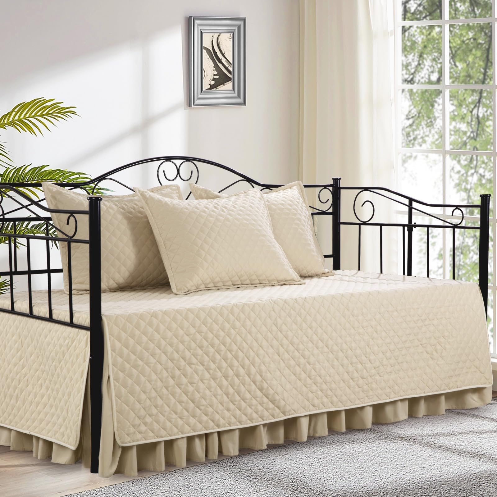 Amazon.com: Linen Plus 5pc Daybed Cover Set Quilted Bedspread New ...