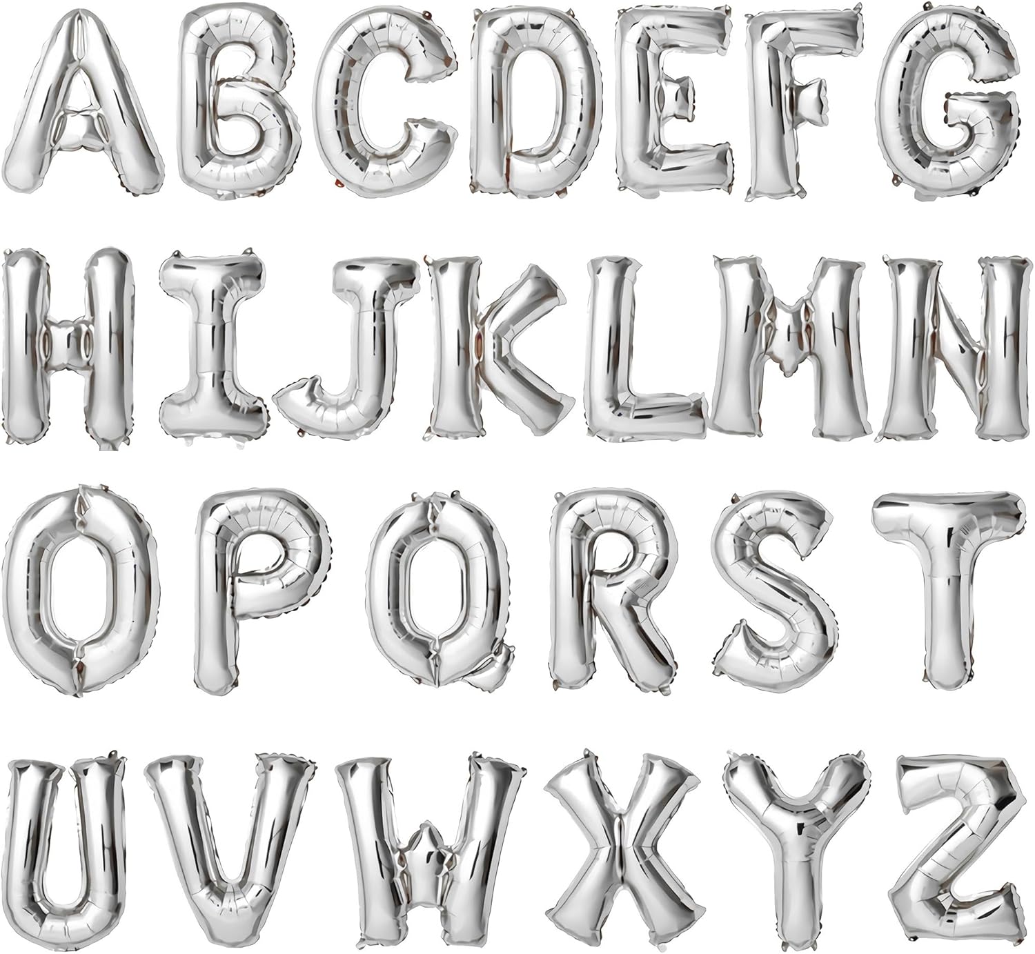 Amazon.com: 16 Inch Silver Letter Balloons Mylar Foil Alphabet Letter A ...