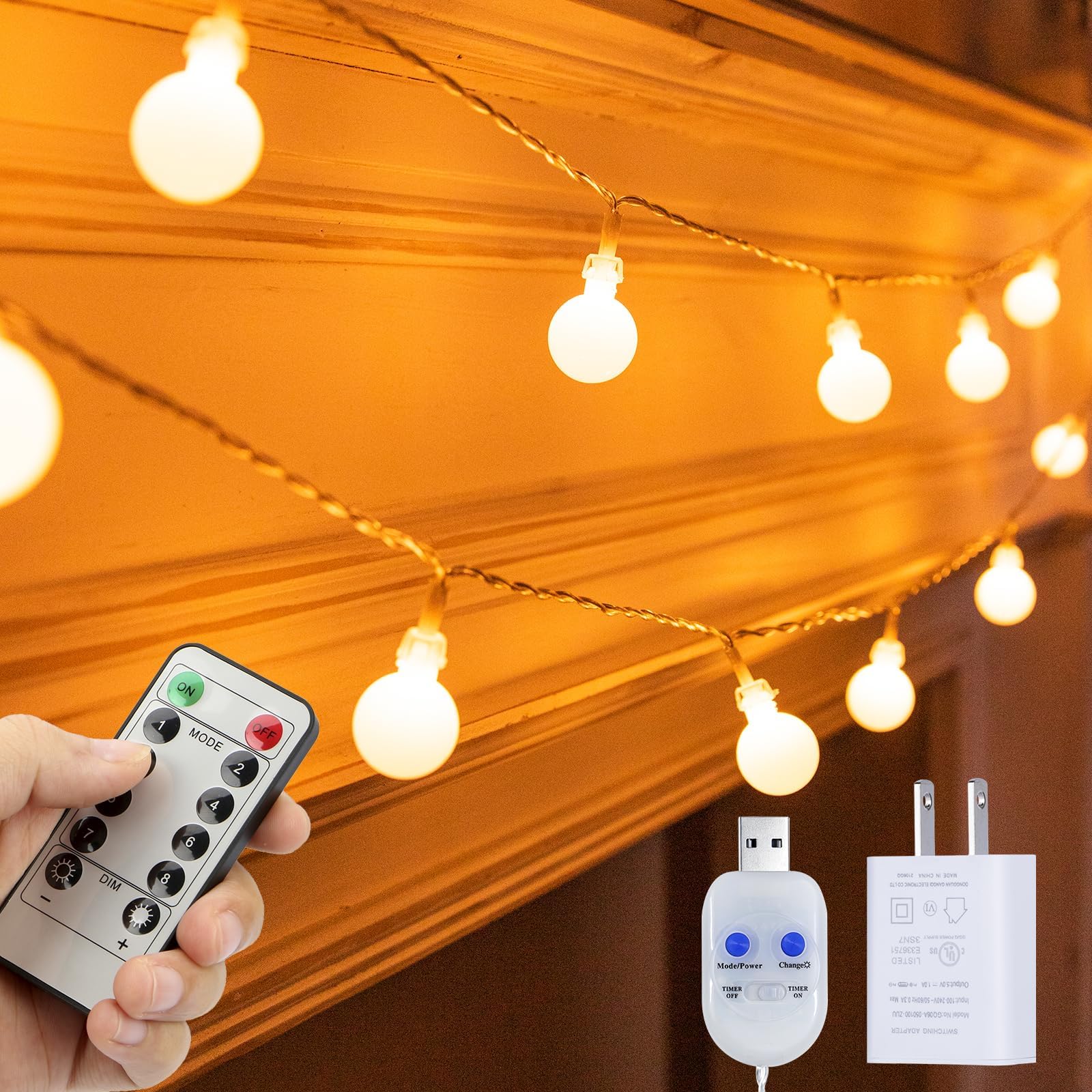 Amazon.com: koopower 20FT 30 LED Big Globe String Lights, USB Fairy ...