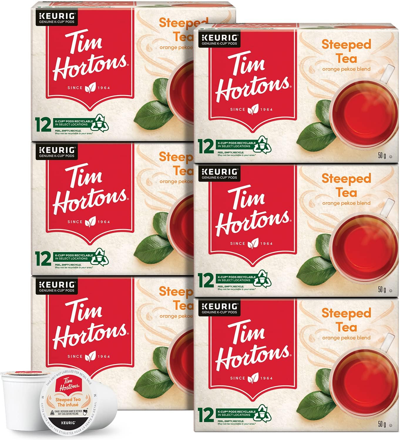 Tim Hortons Steeped Orange Pekoe Tea, Single Serve Keurig K-Cup Pods ...