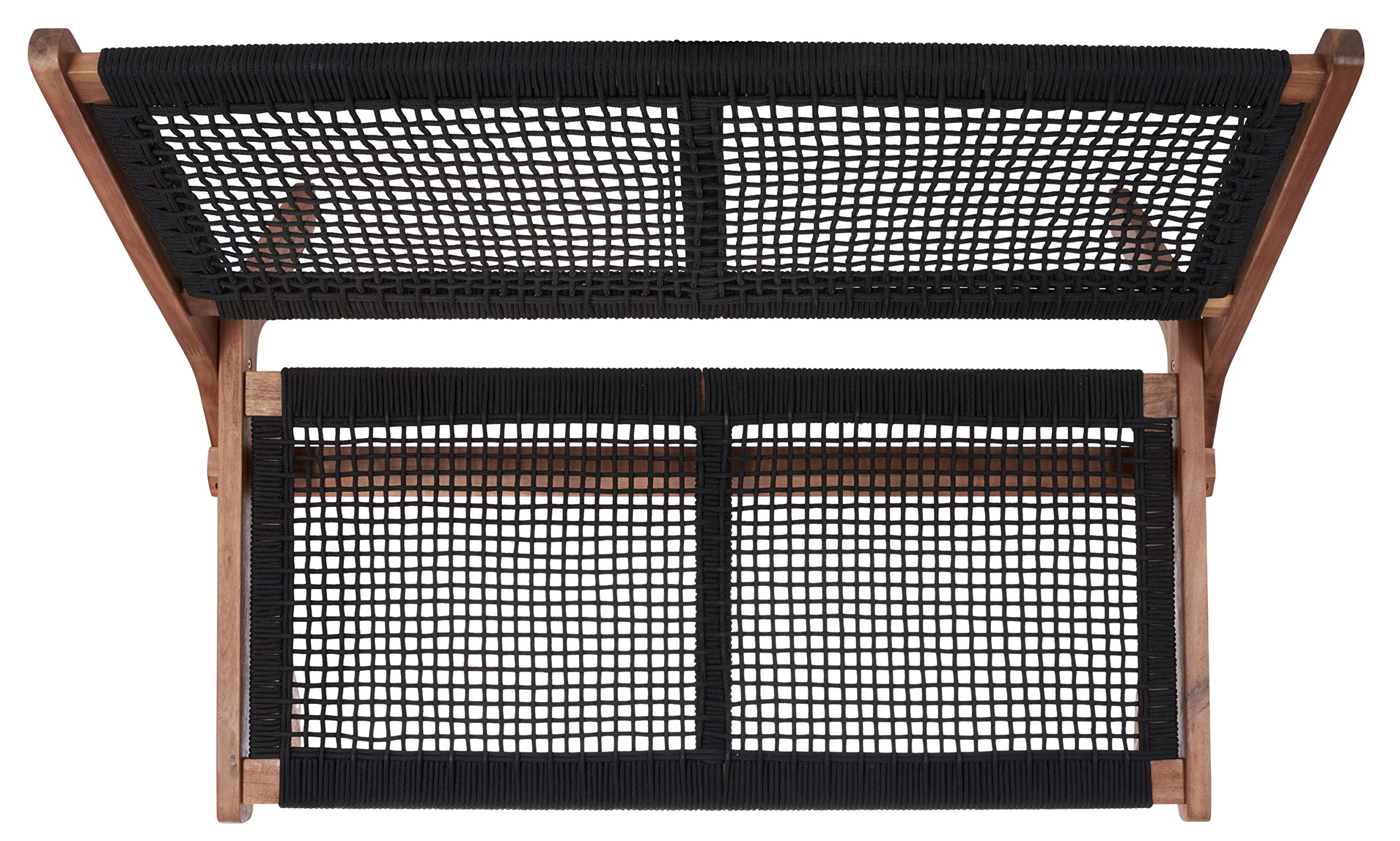 Safavieh Collection Kobina Acacia Wood Rope Foldable Outdoor Bench ...