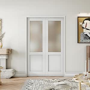 Amazon.com: SOLRIG 48" x 80" French Interior Door, 1/2 Lite Frosted ...