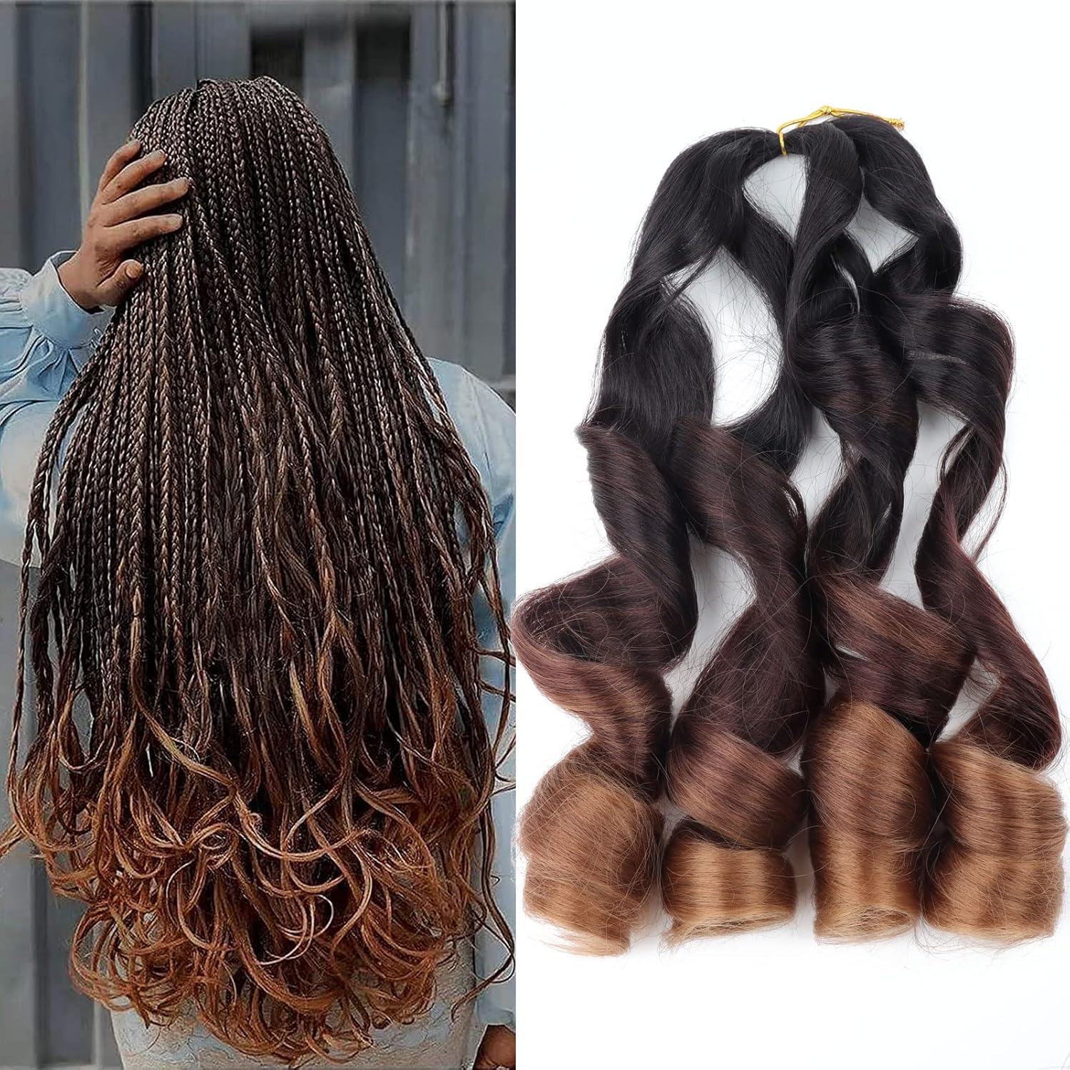 Amazon.com : LMZIM French Curl Hair 6 Pack Synthetic Braiding Hair ...