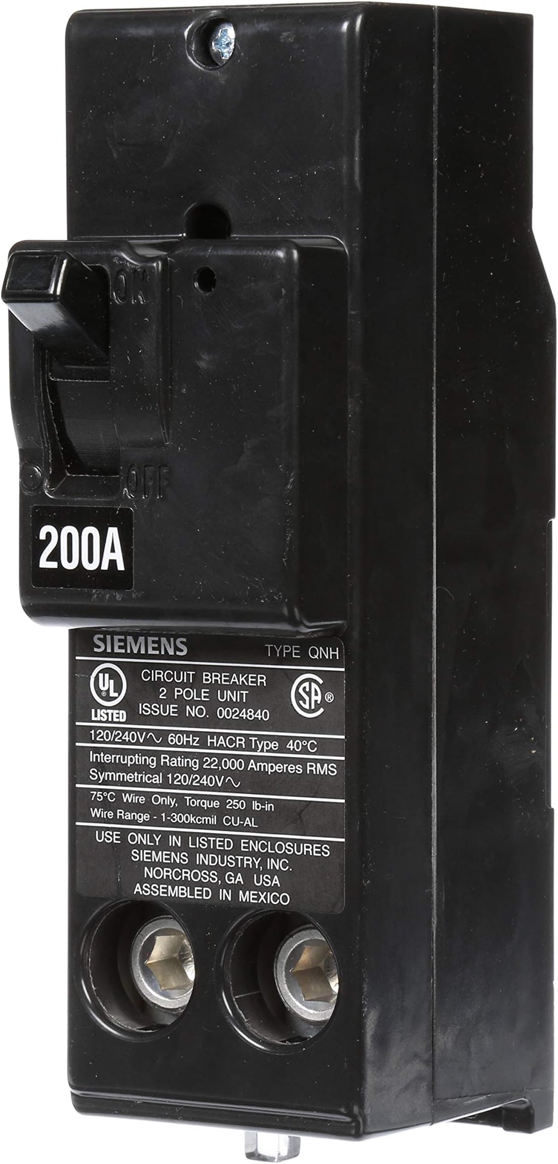 Siemens QN2200RH 200-Amp 2 Pole 240-Volt Circuit Breaker - Amazon.com