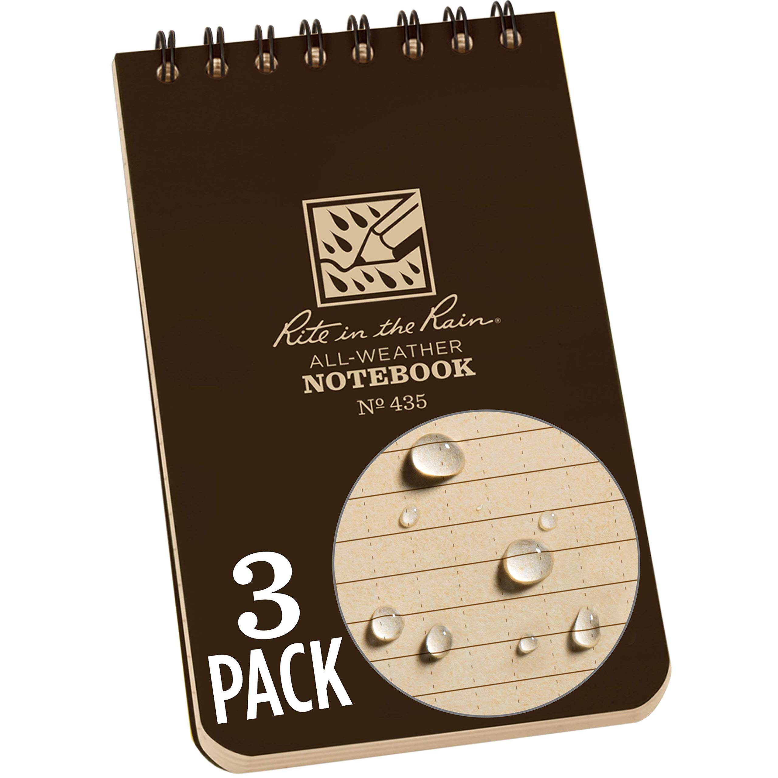 Amazon.com : Rite in the Rain Weatherproof Top Spiral Notebook, 3" x 5 ...