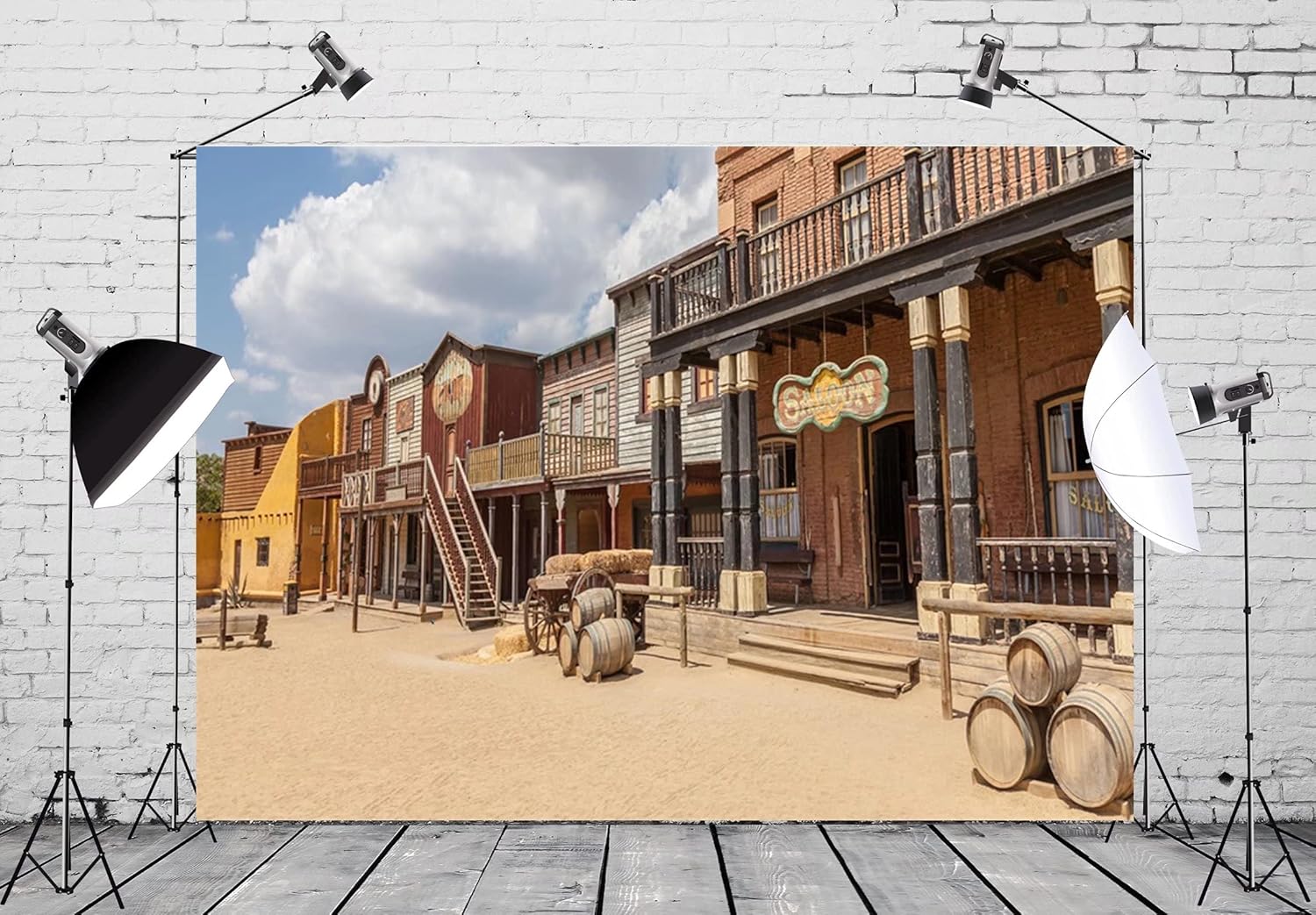 Amazon.com : Loccor 5x4ft Cowboy Backdrop Western Bar Photography ...