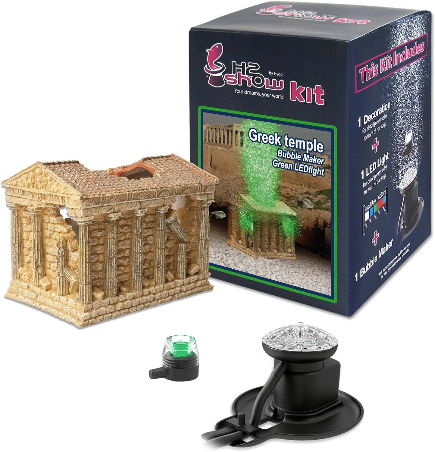 Amazon.com : Hydor H2Show Ornament Kit, Greek Temple, Green LED ...