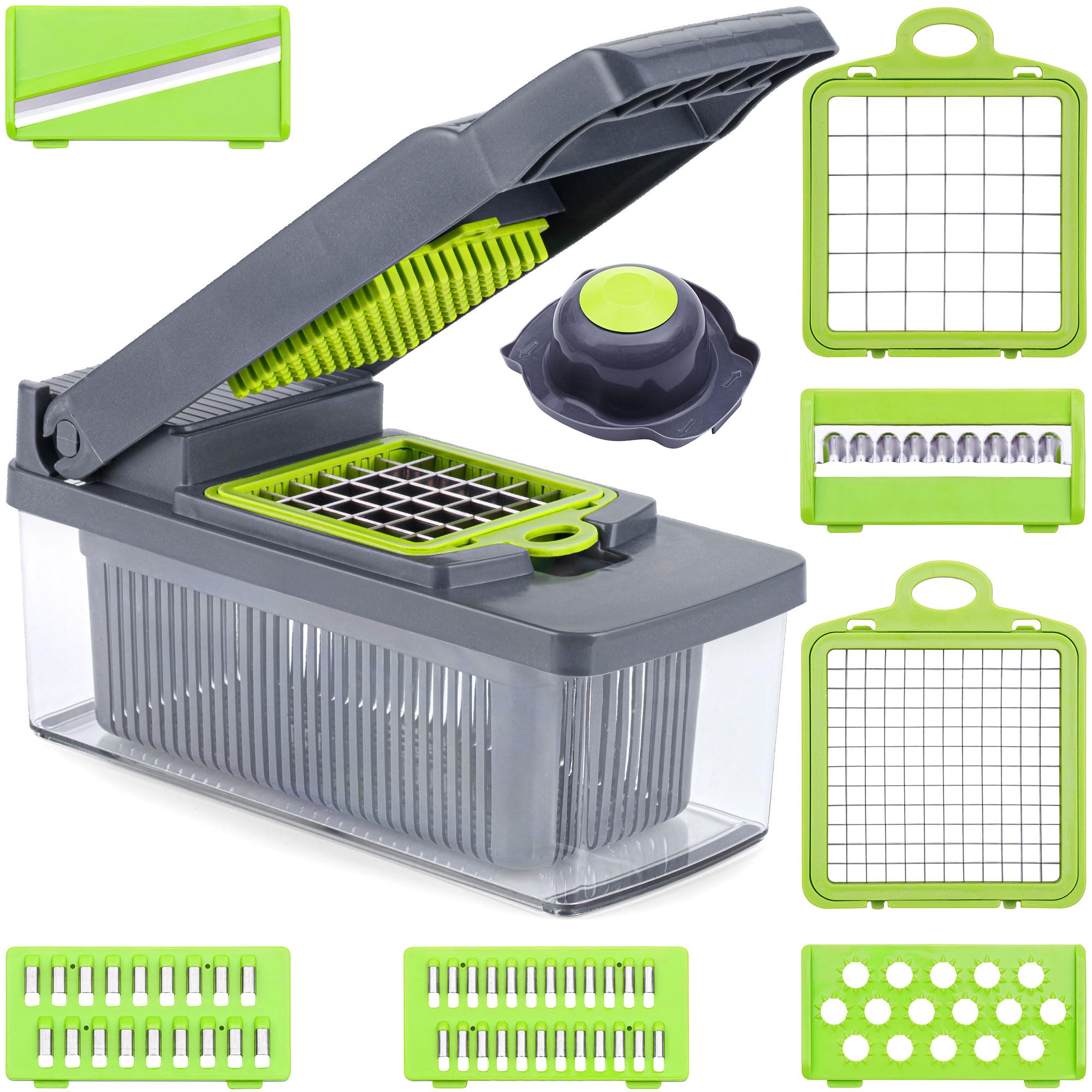 Amazon.com: 14-in-1 Vegetable Chopper w/Container, Multifunctional ...